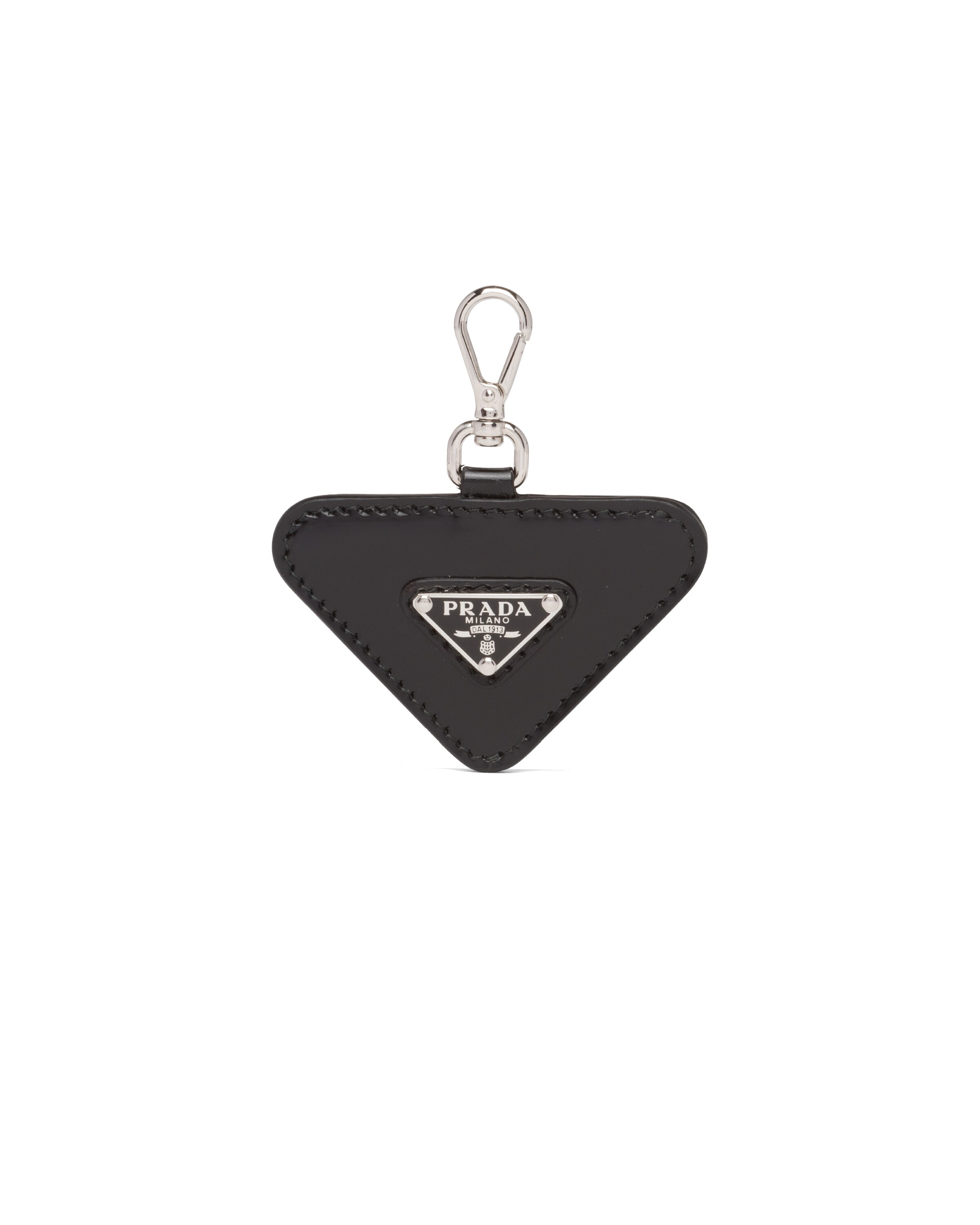 Black Brushed leather name tag for pet | Prada