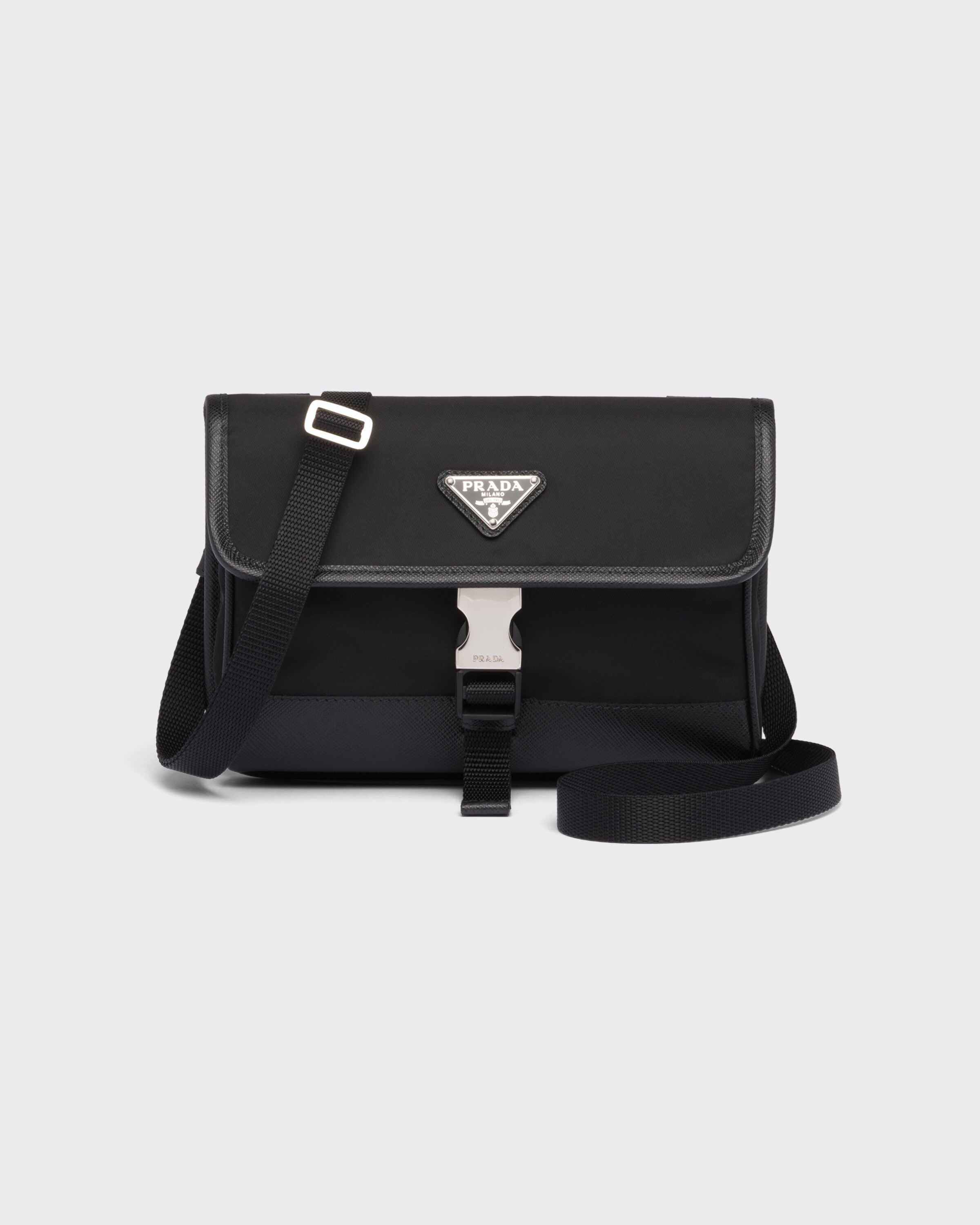 Black Re-nylon And Saffiano Leather Smartphone Case | PRADA