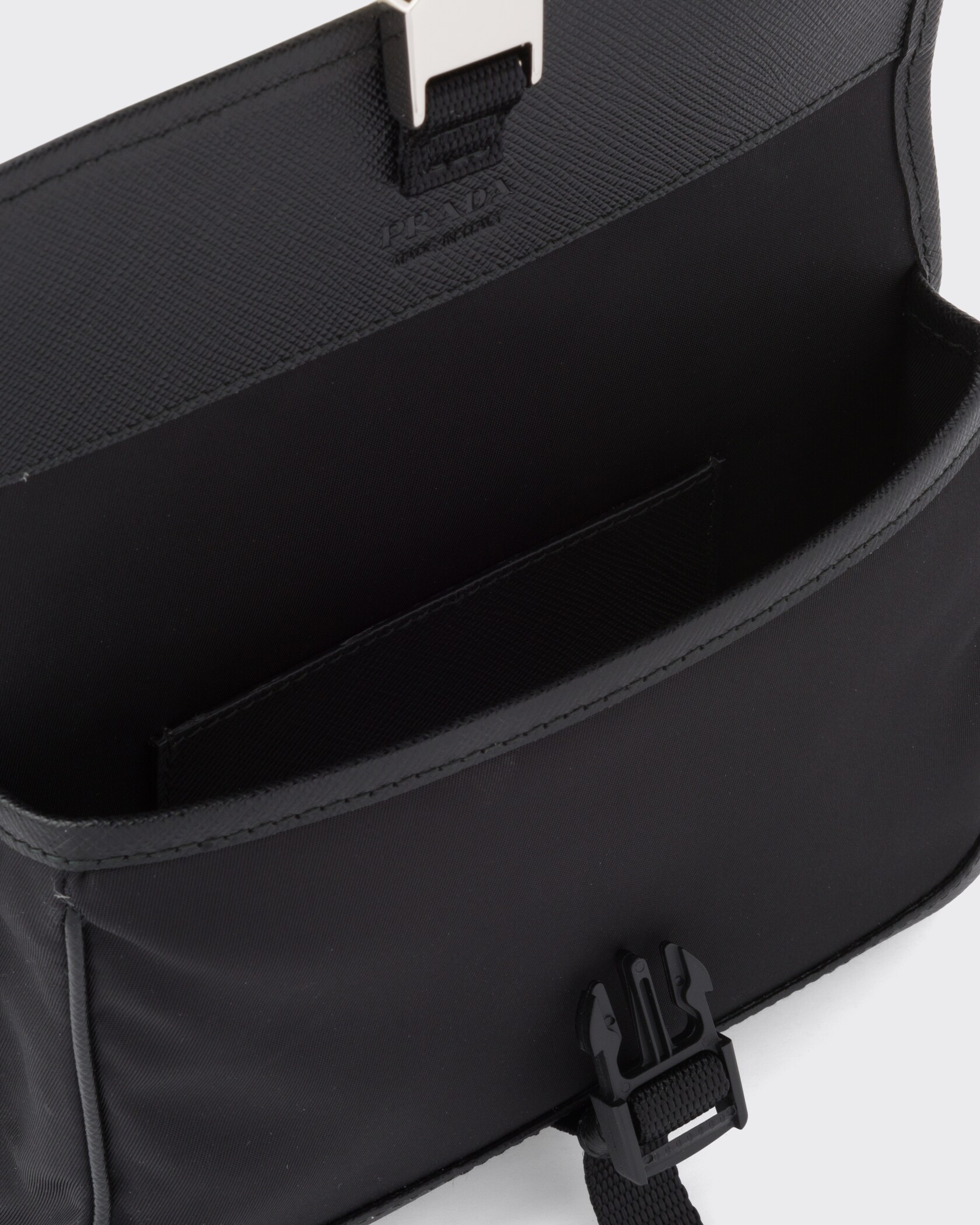 Black Re-nylon And Saffiano Leather Smartphone Case | PRADA