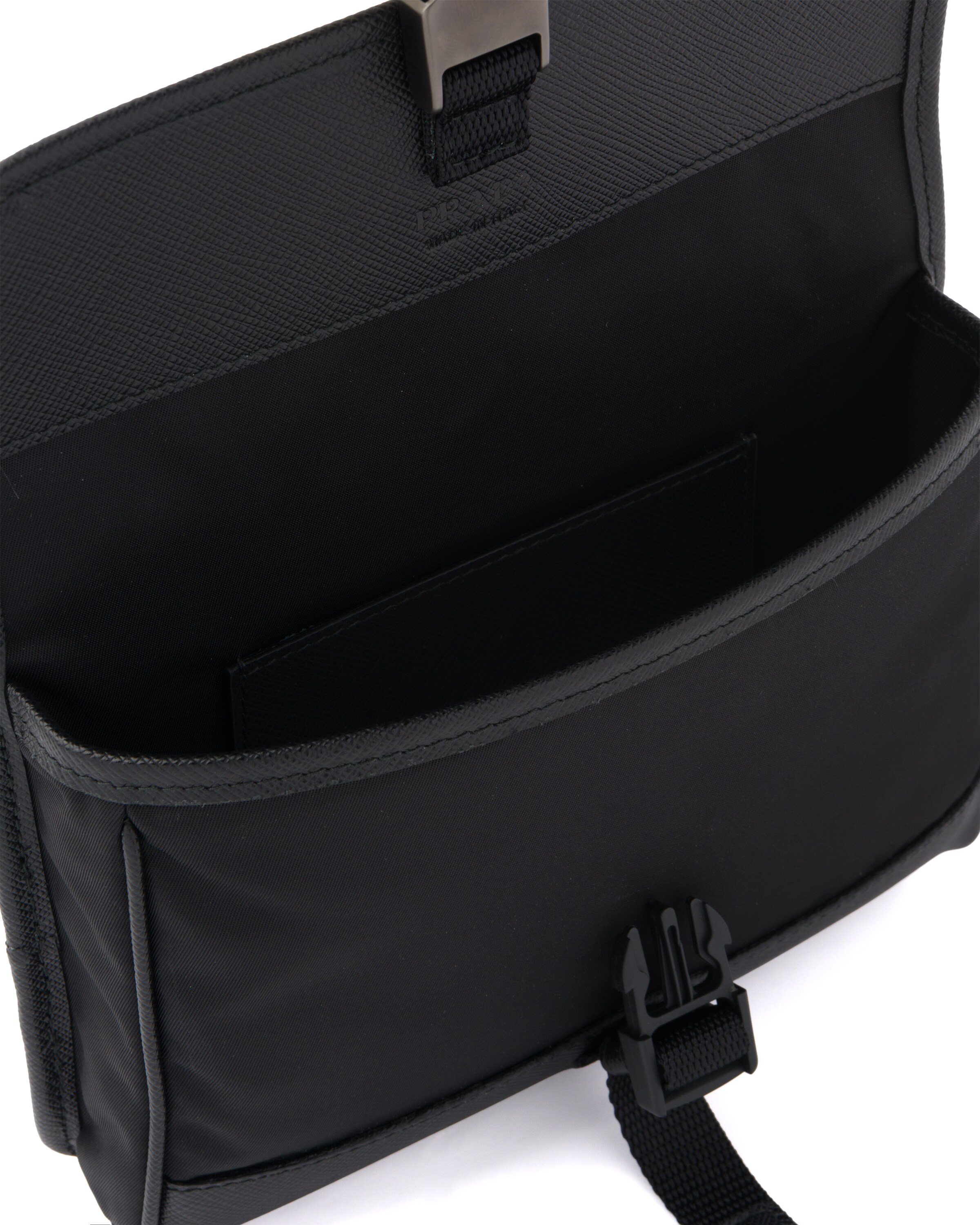 Black Re-Nylon and Saffiano leather smartphone case | Prada