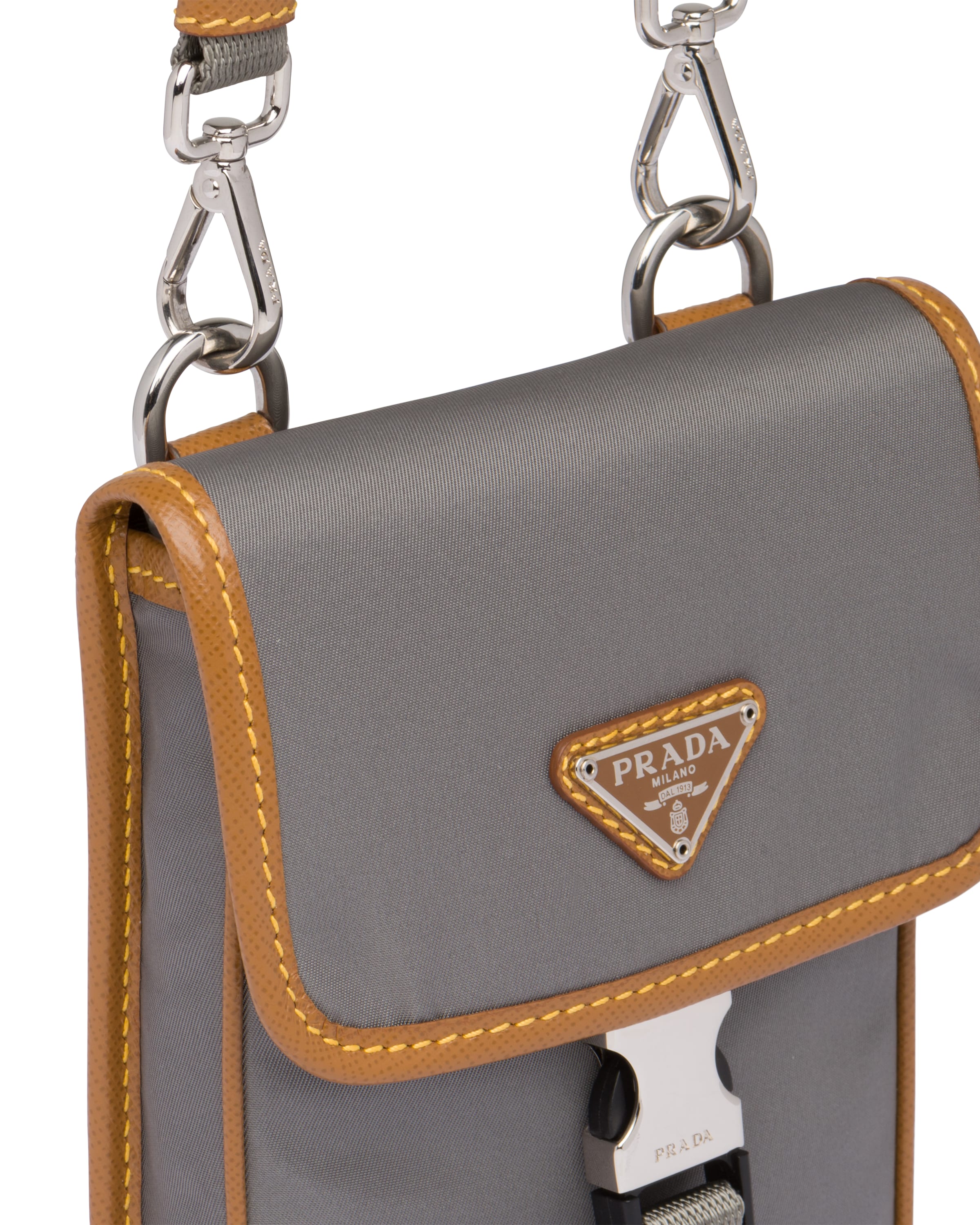 Marble Gray/caramel Nylon and Saffiano Leather Smartphone Case | Prada