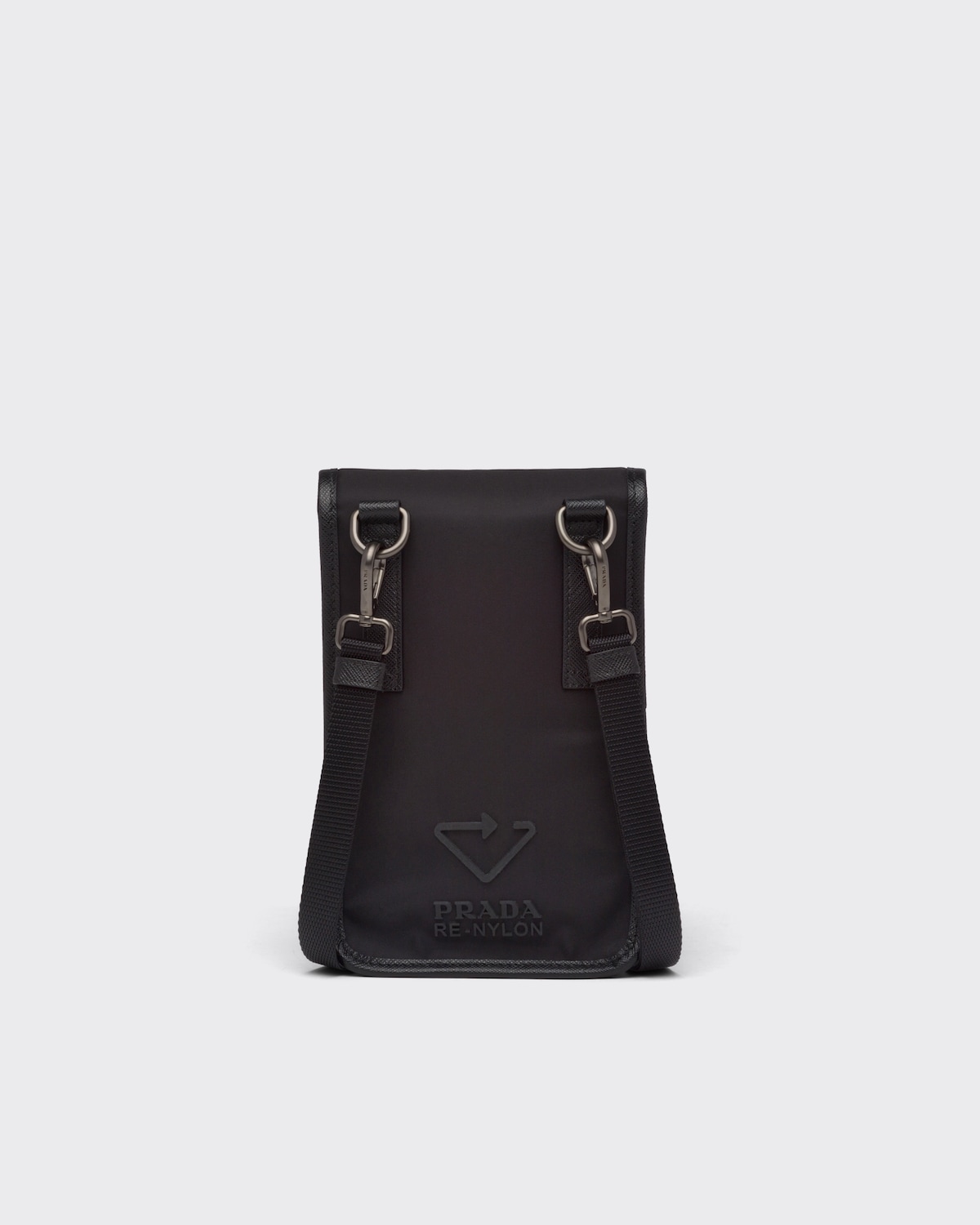 Black Re-nylon And Saffiano Leather Smartphone Case | PRADA