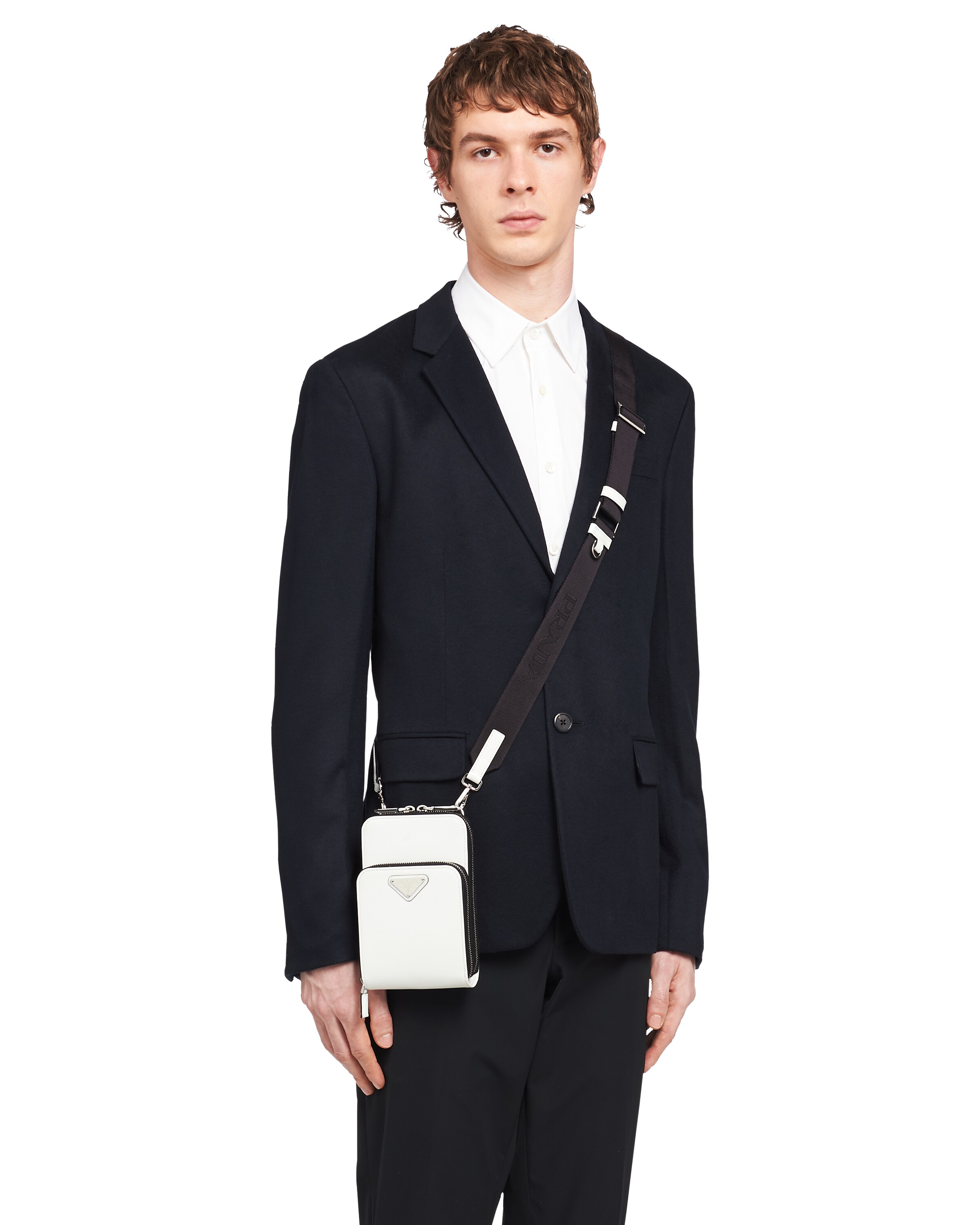 White Brushed leather smartphone case | Prada