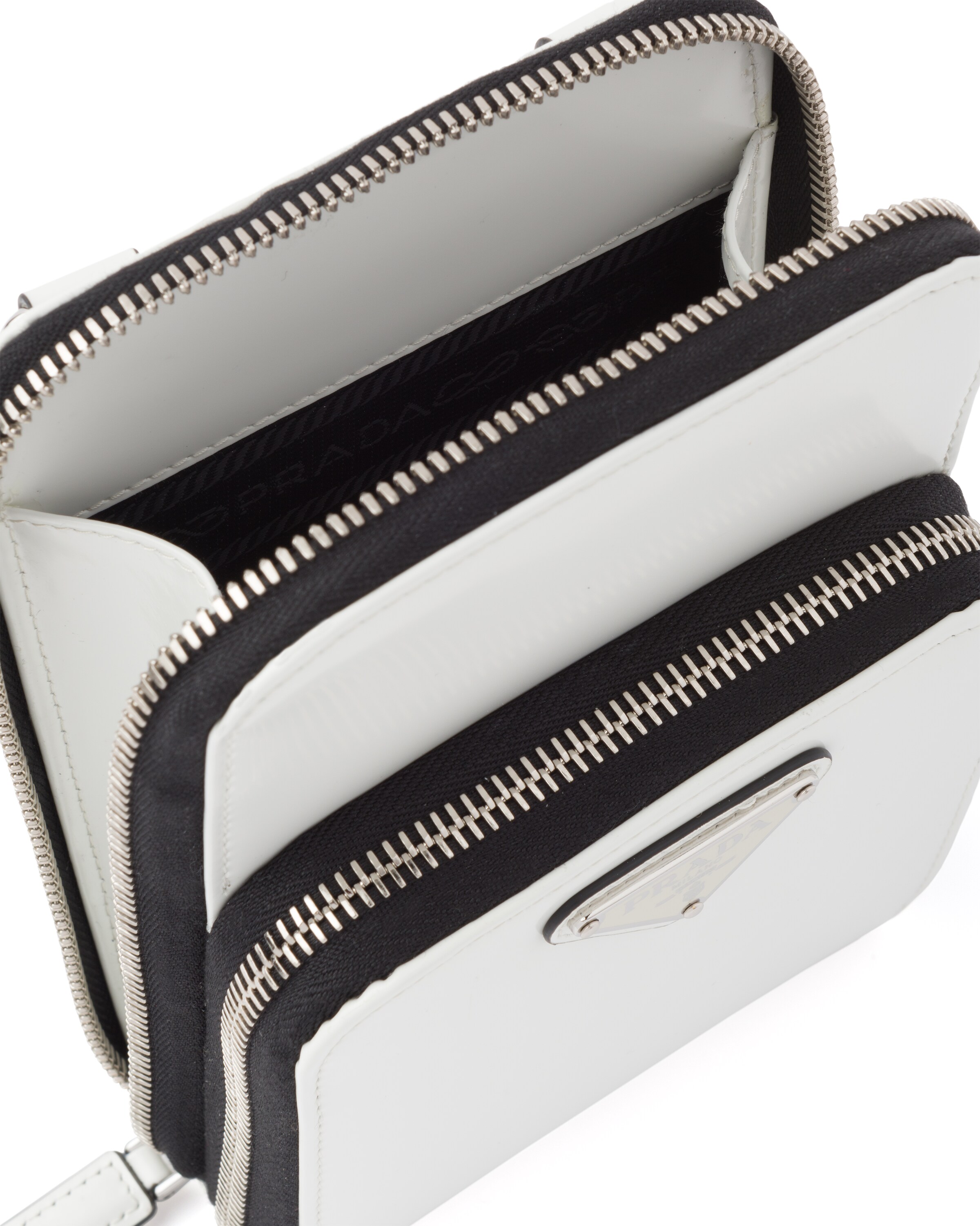 White Brushed leather smartphone case | Prada