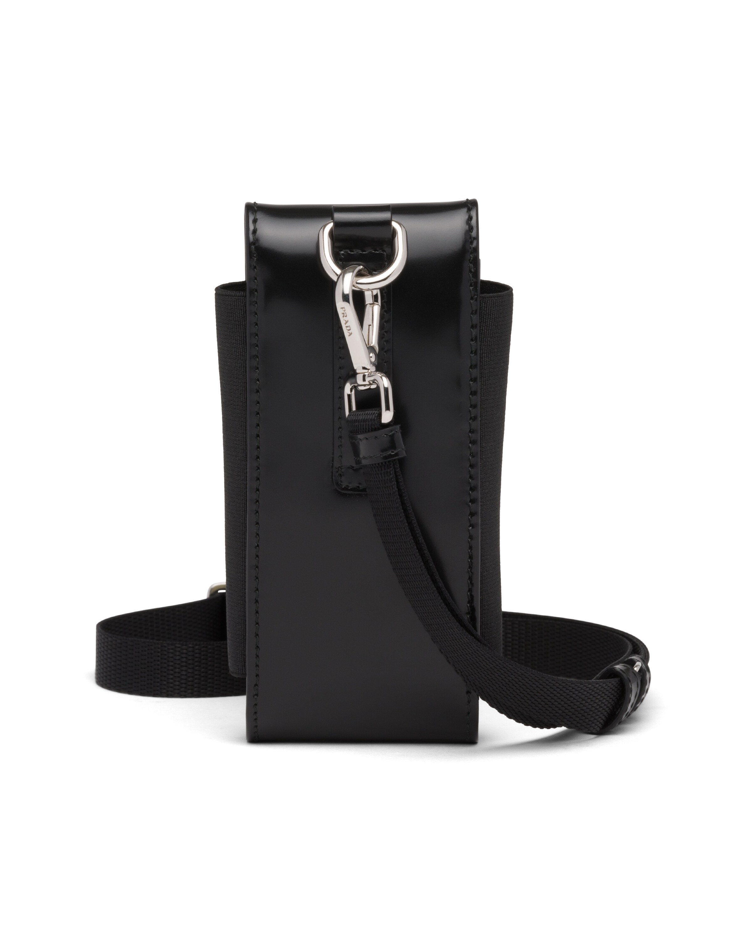 Black Brushed leather smartphone case | Prada