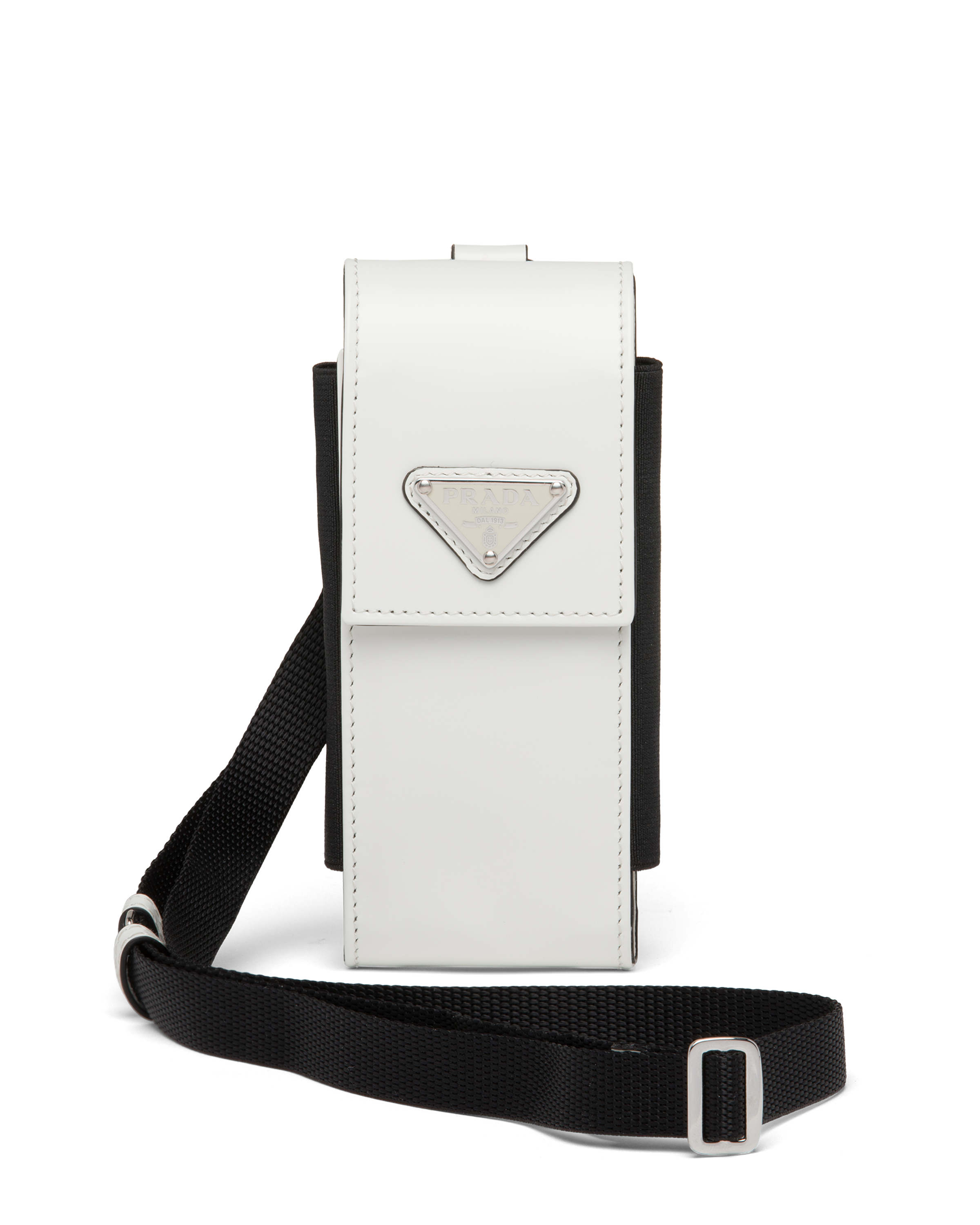 White Brushed leather smartphone case | Prada