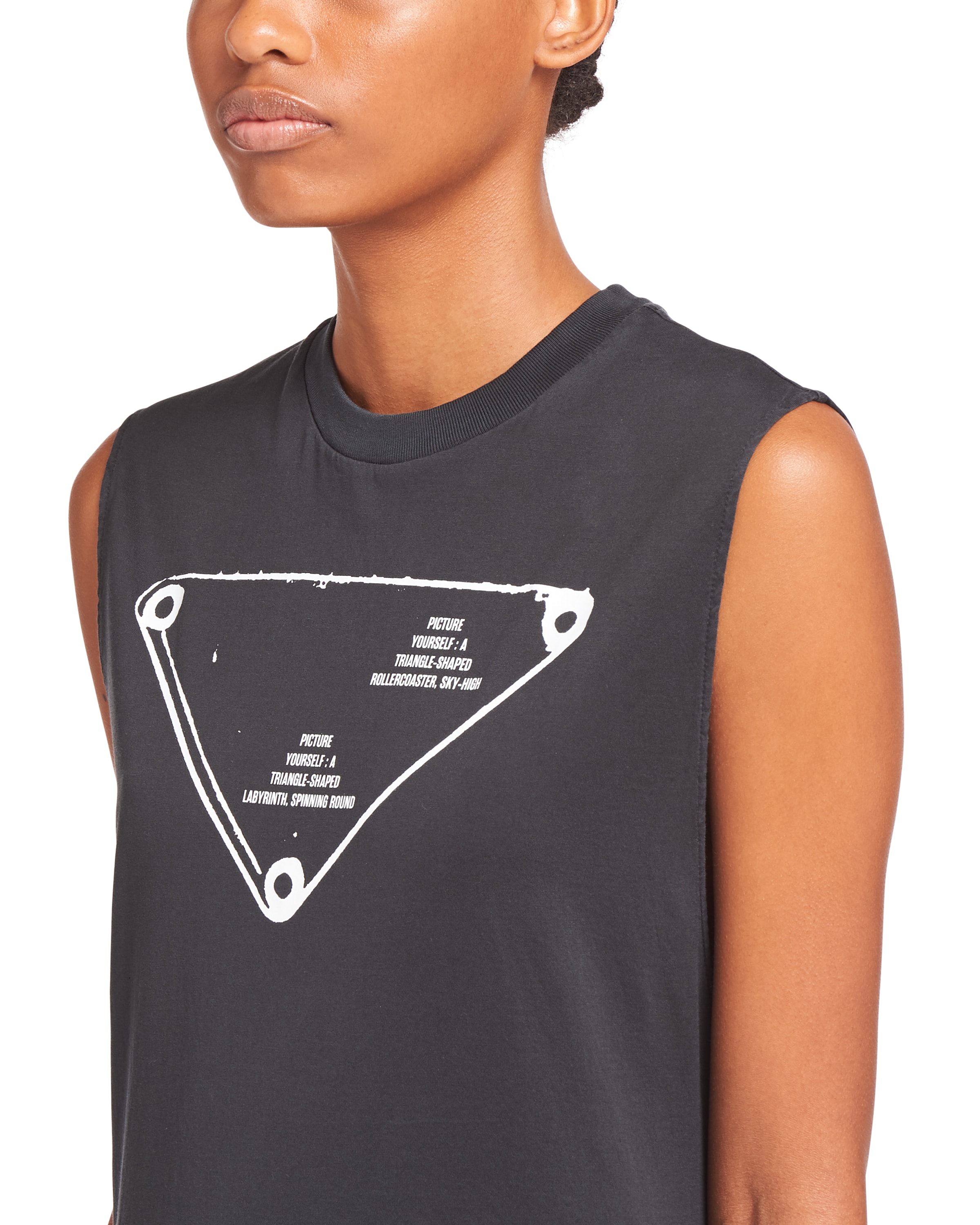 Black Printed jersey top | Prada