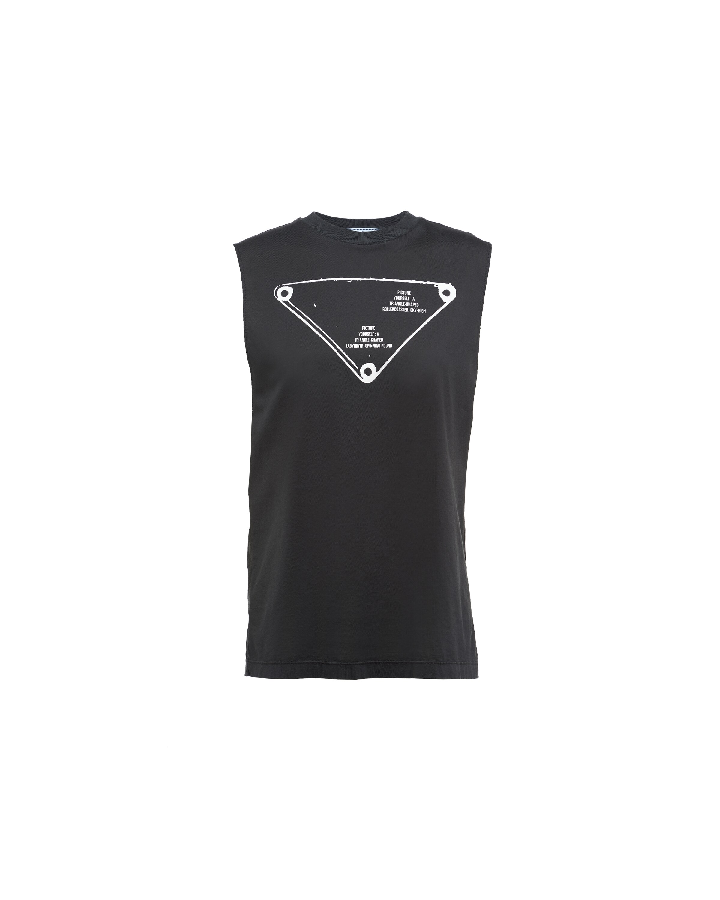 Black Printed jersey top | Prada