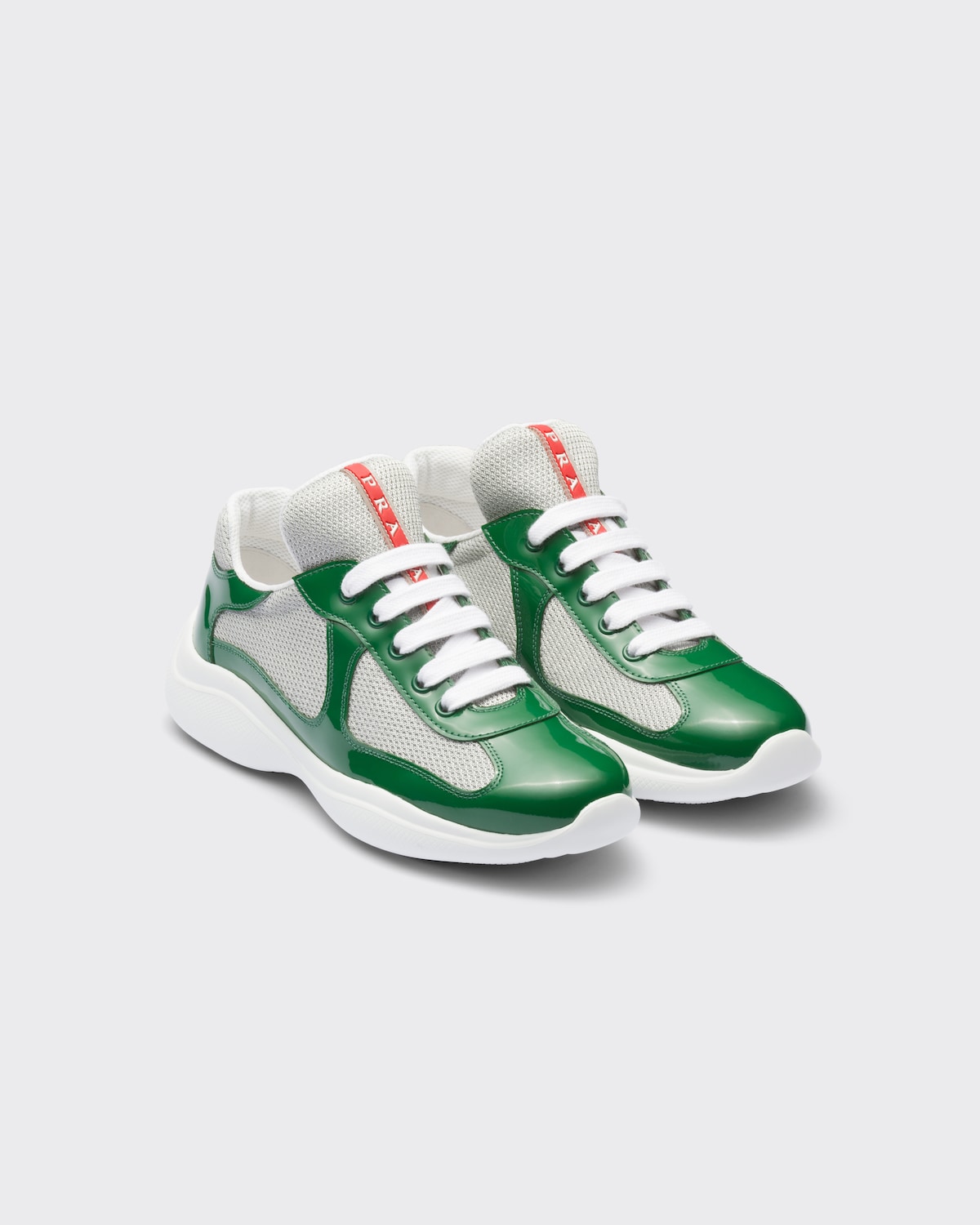 Green Prada America's Cup Biker Fabric Sneakers | PRADA