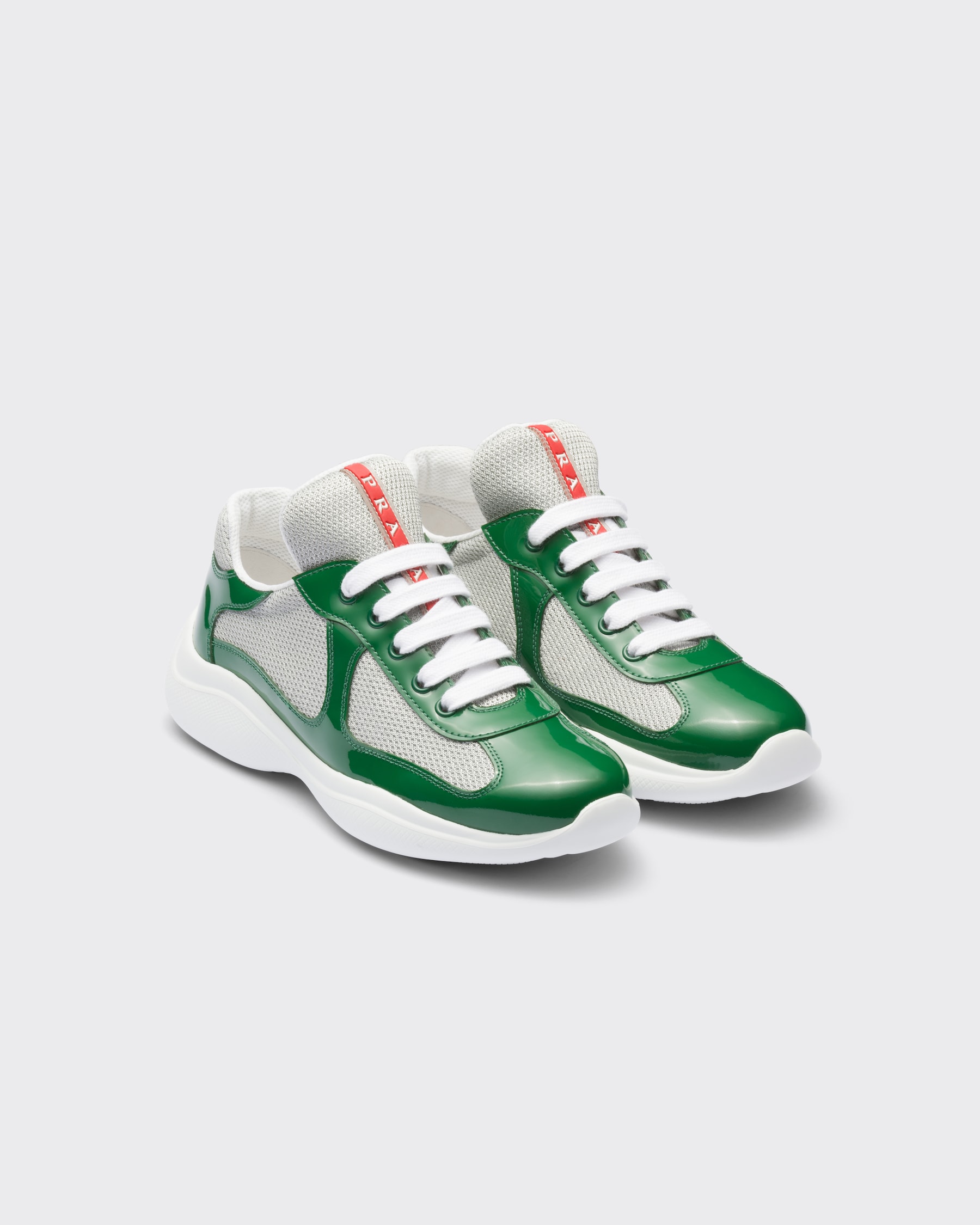 Green Prada America's Cup Biker Fabric Sneakers | PRADA