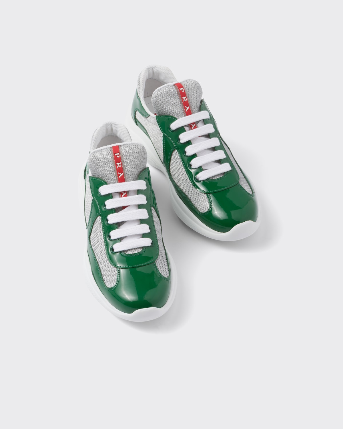 Green Prada America's Cup Biker Fabric Sneakers | PRADA