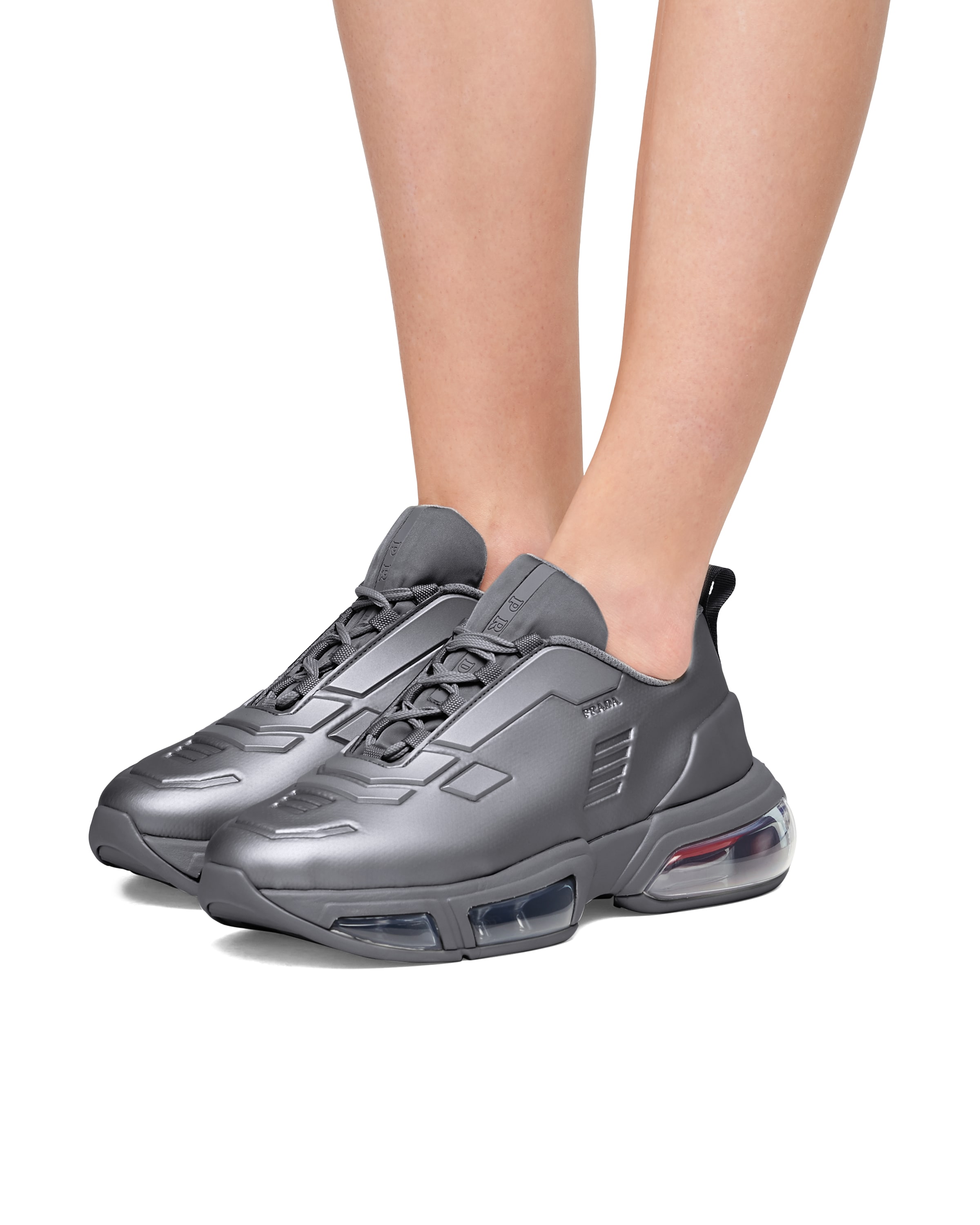 Steel Gray Linea Rossa Collision 19 LR sneakers | Prada