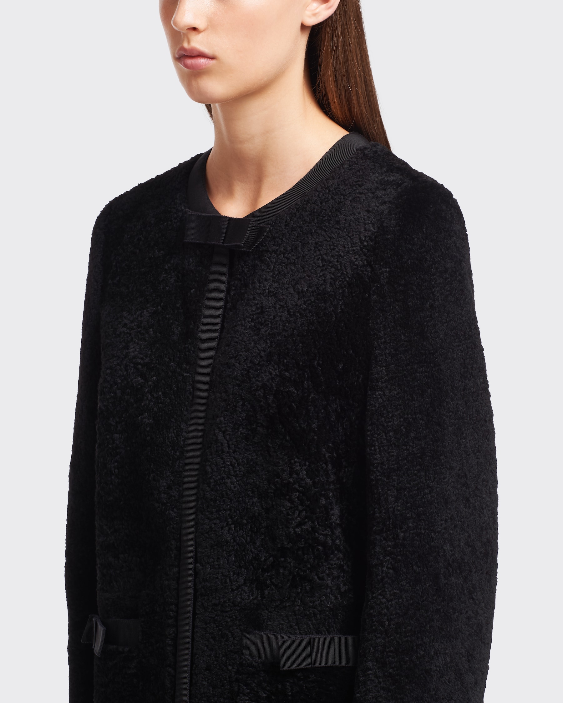Black Sheepskin Coat | PRADA