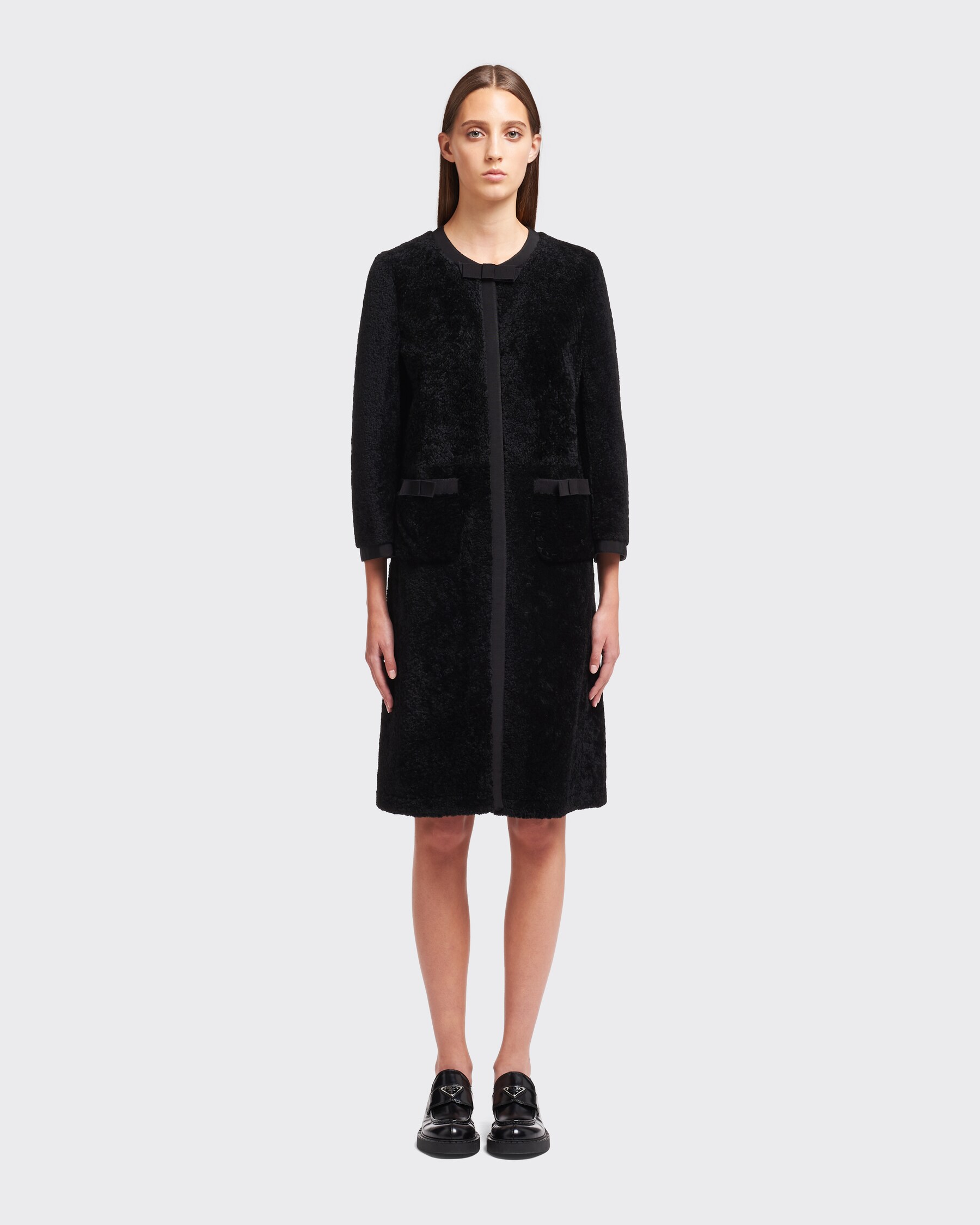 Black Sheepskin Coat | PRADA
