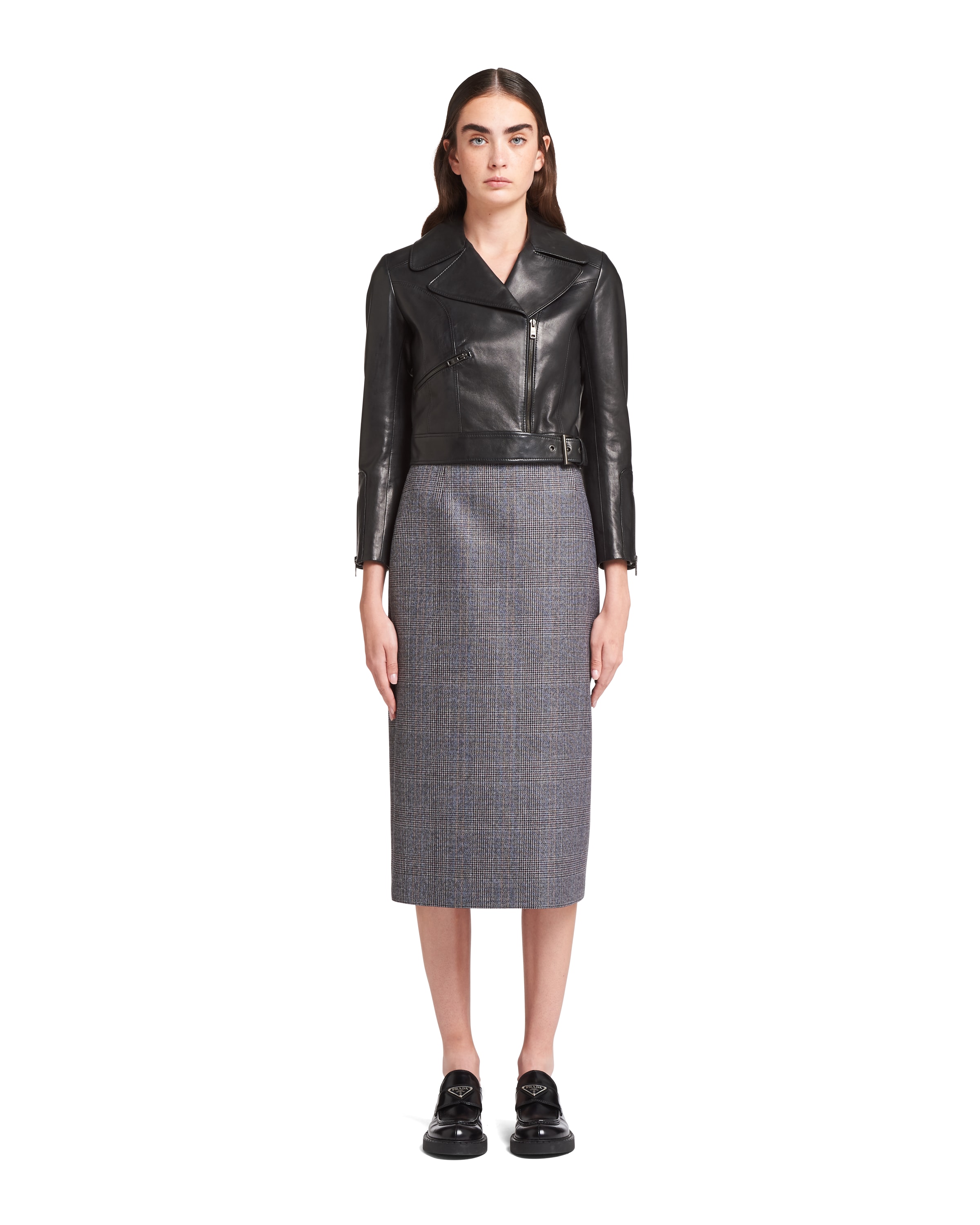 Nappa leather biker jacket | Prada