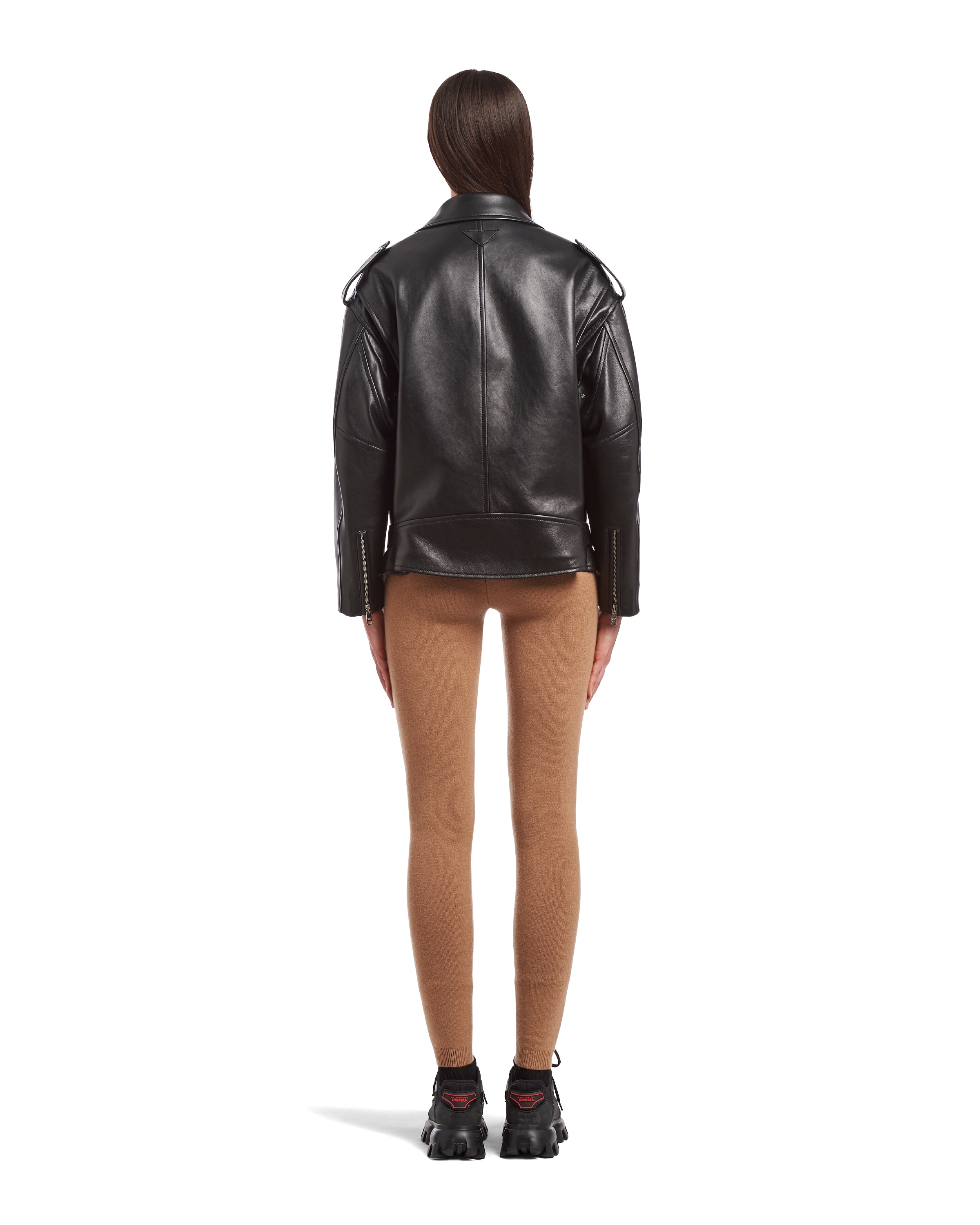 Black Leather biker jacket | Prada