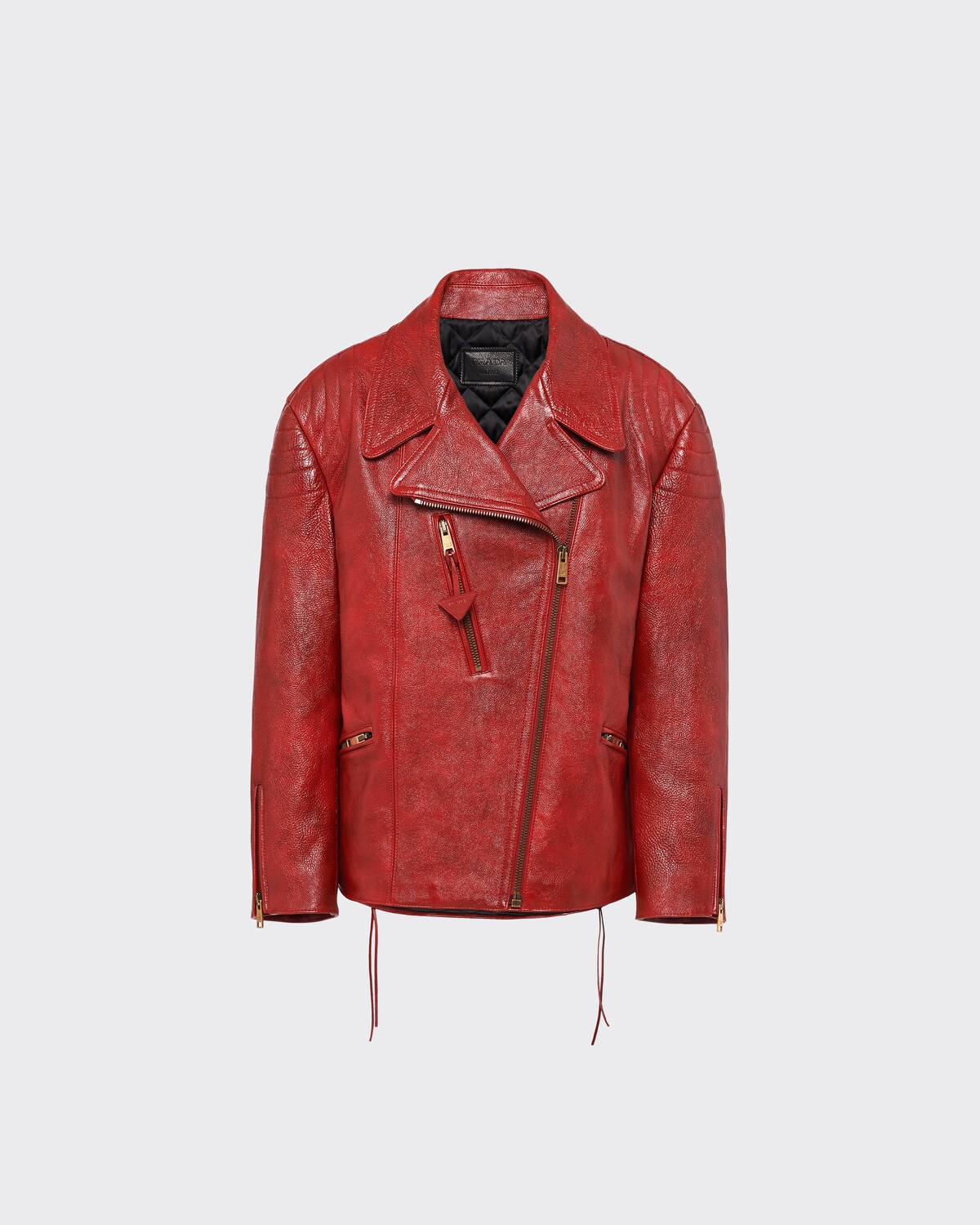 Red Leather Biker Jacket | PRADA