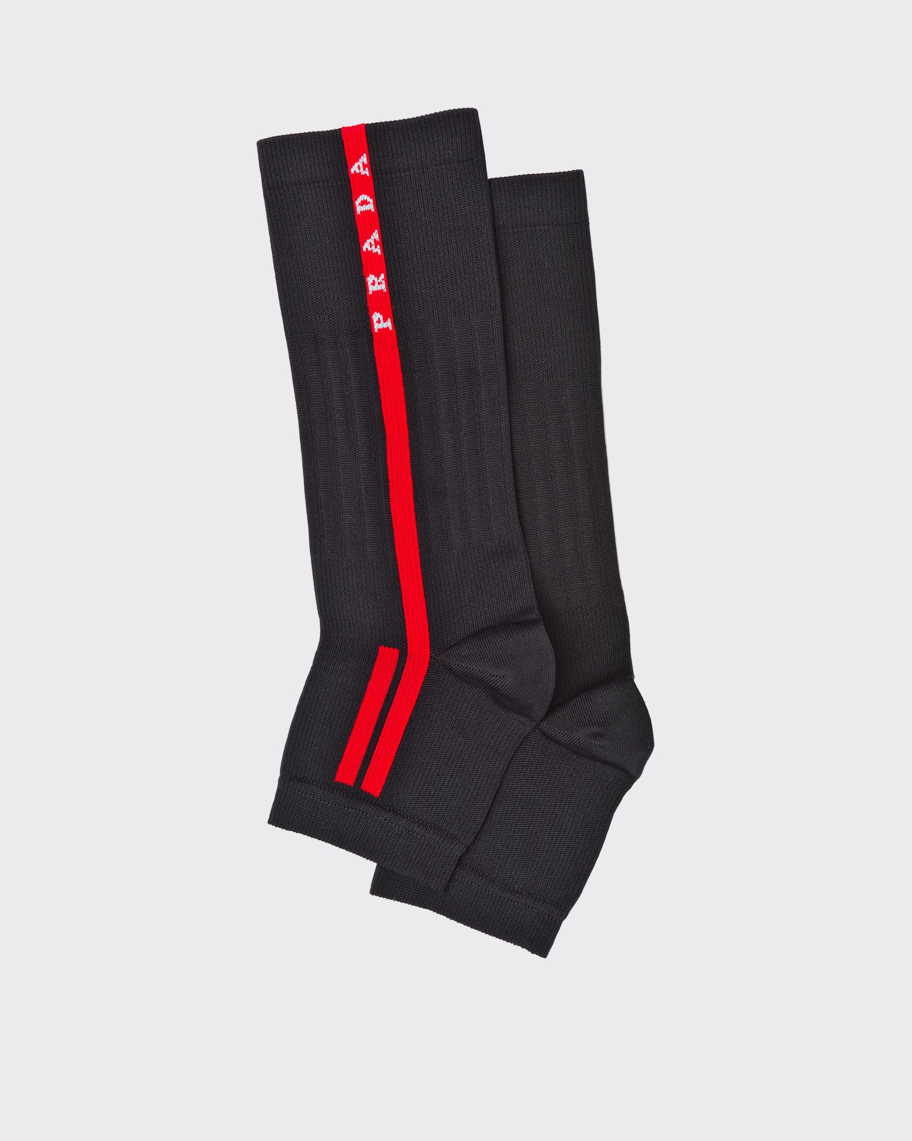 Black Technical Re-nylon Toeless Socks | PRADA