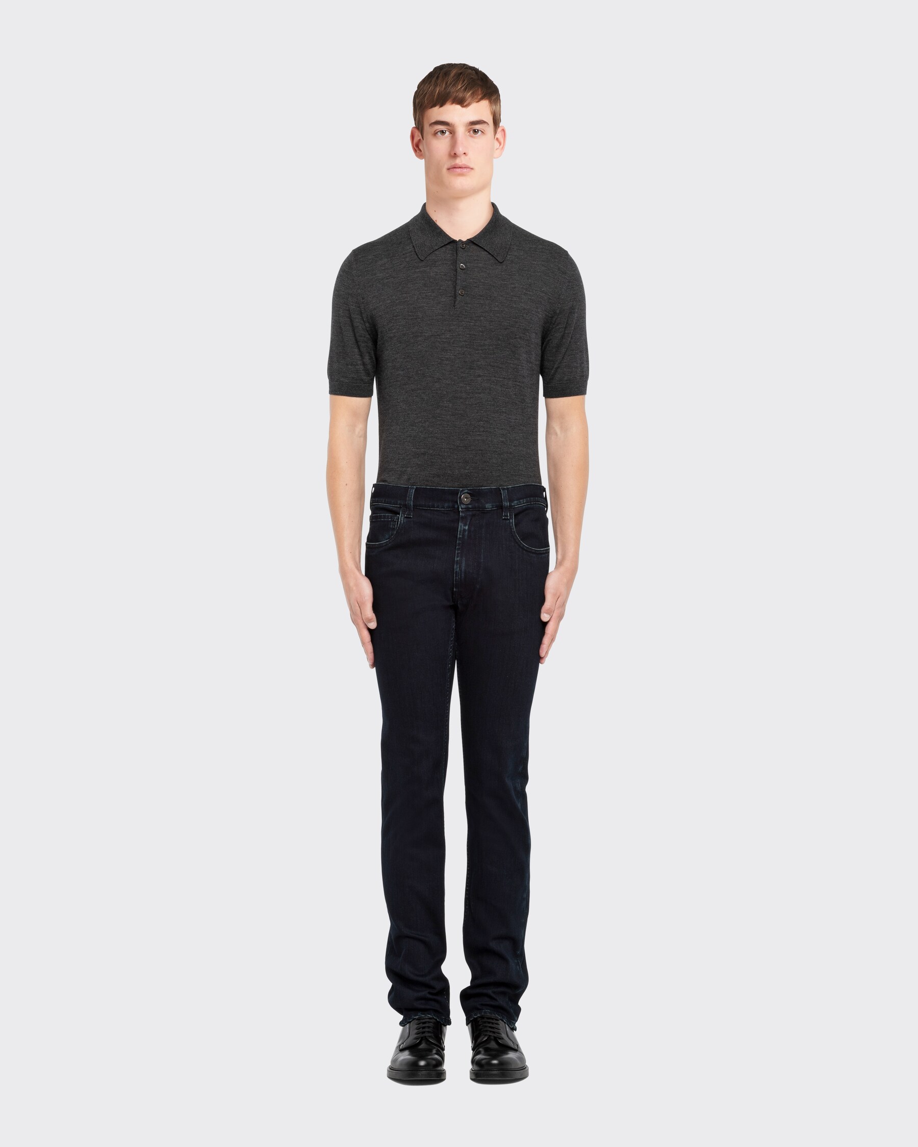 Deep Blue Stretch Denim Five-pocket Jeans | PRADA