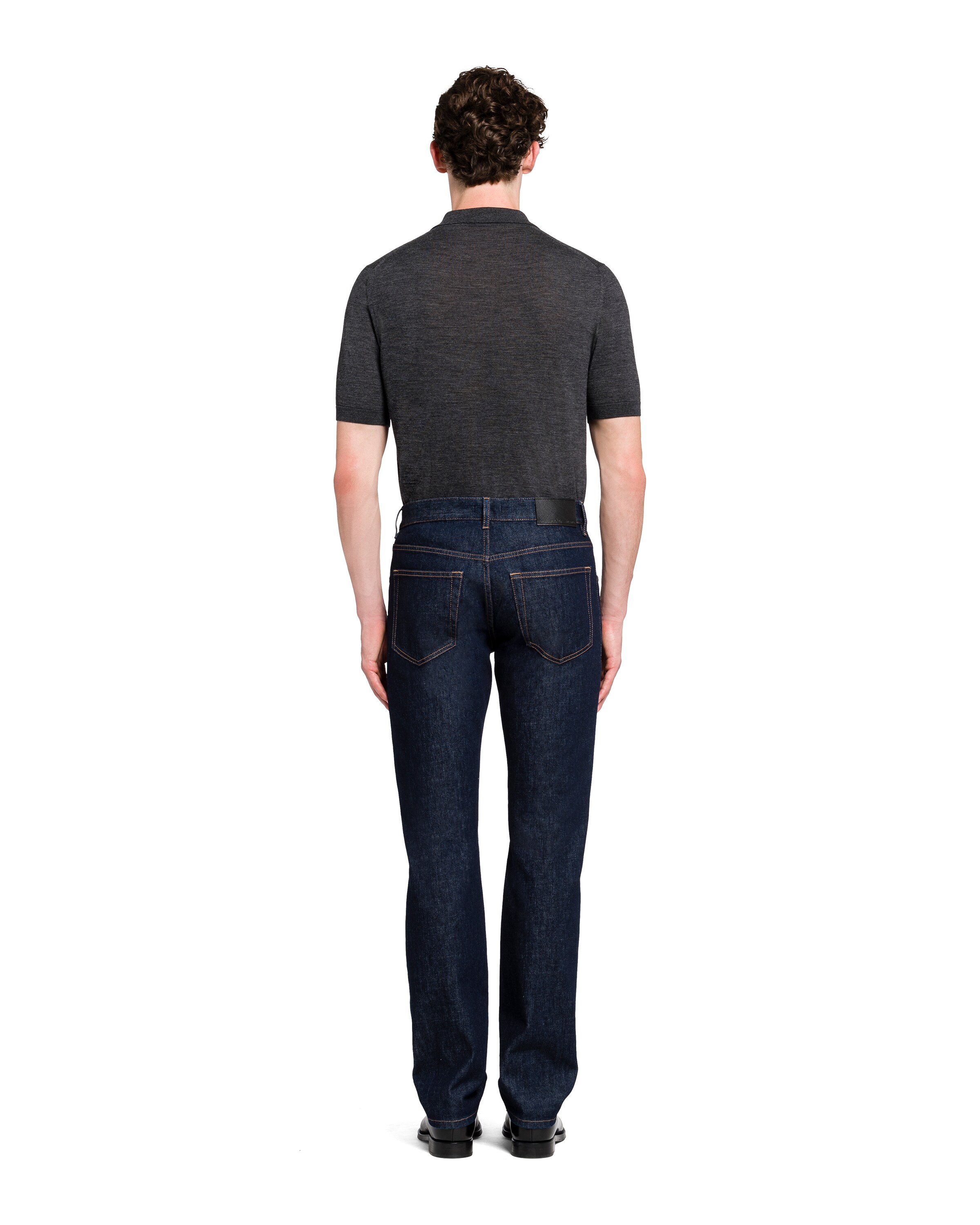 Navy Comfort denim five-pocket jeans | Prada