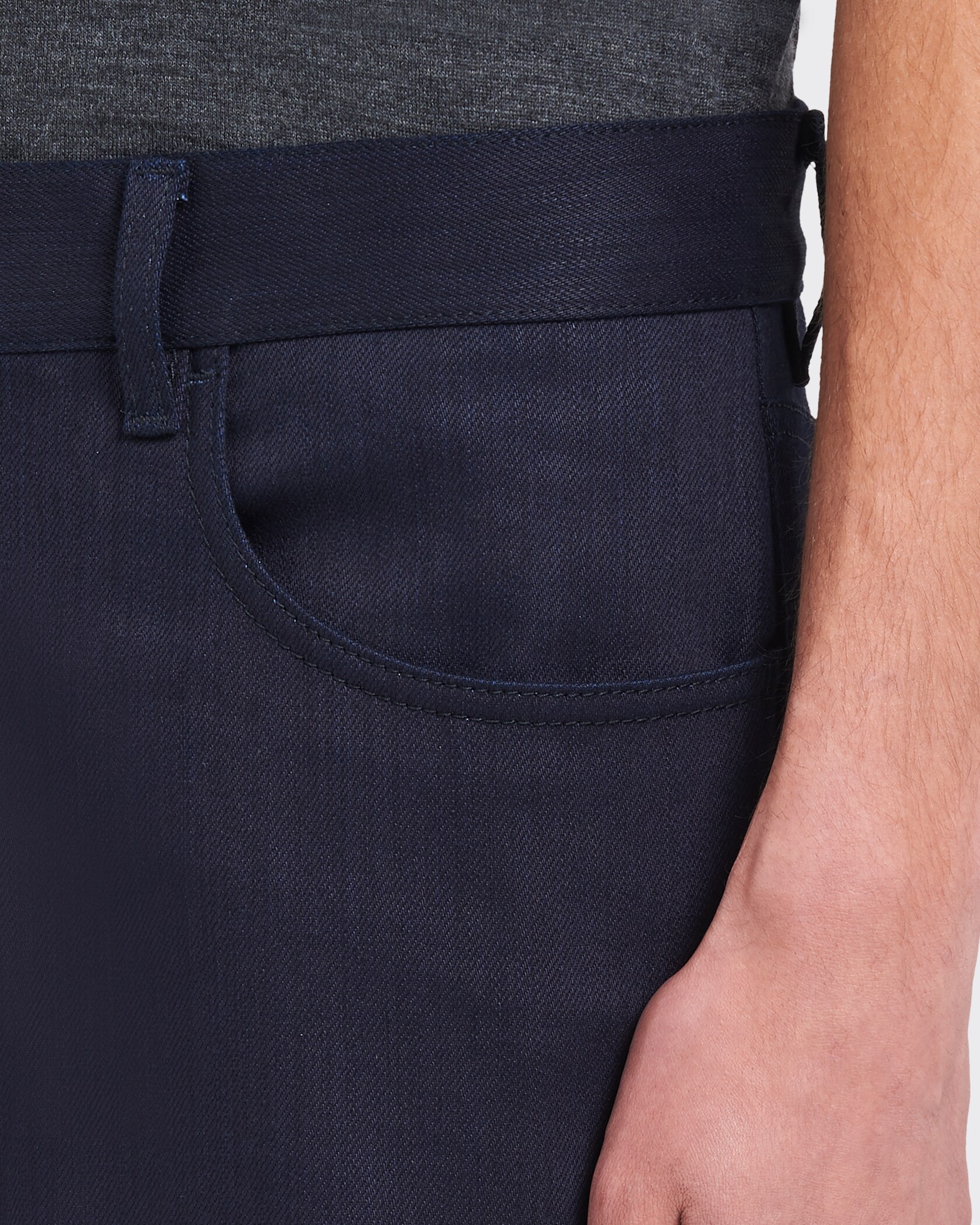 Navy Raw New Stretch Denim Jeans | PRADA