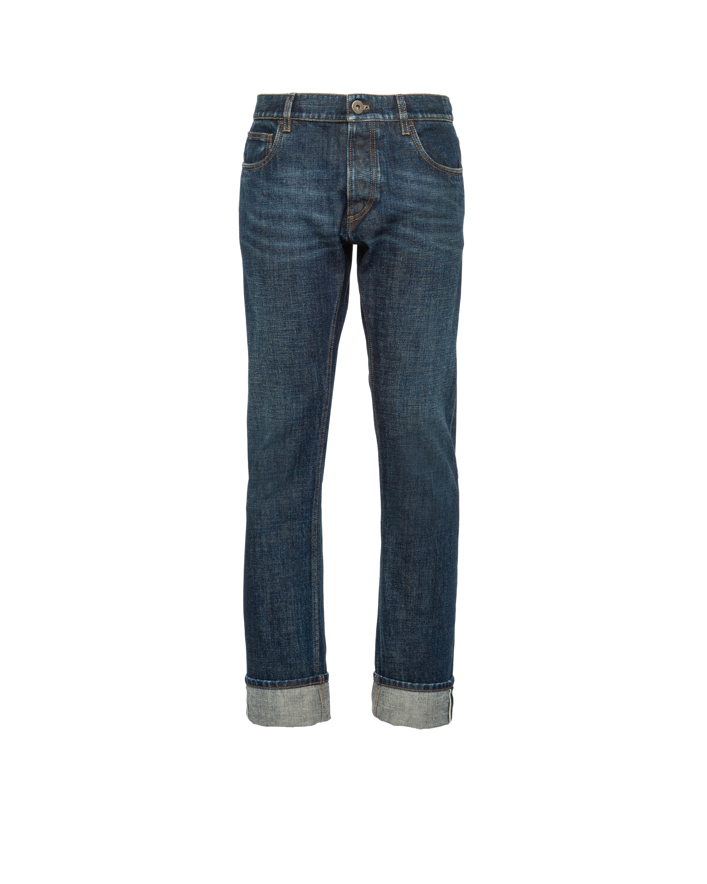Blue Selvedge denim five-pocket jeans | Prada