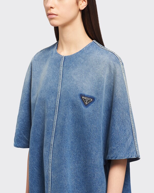 Navy Organic Denim Mini-dress | PRADA