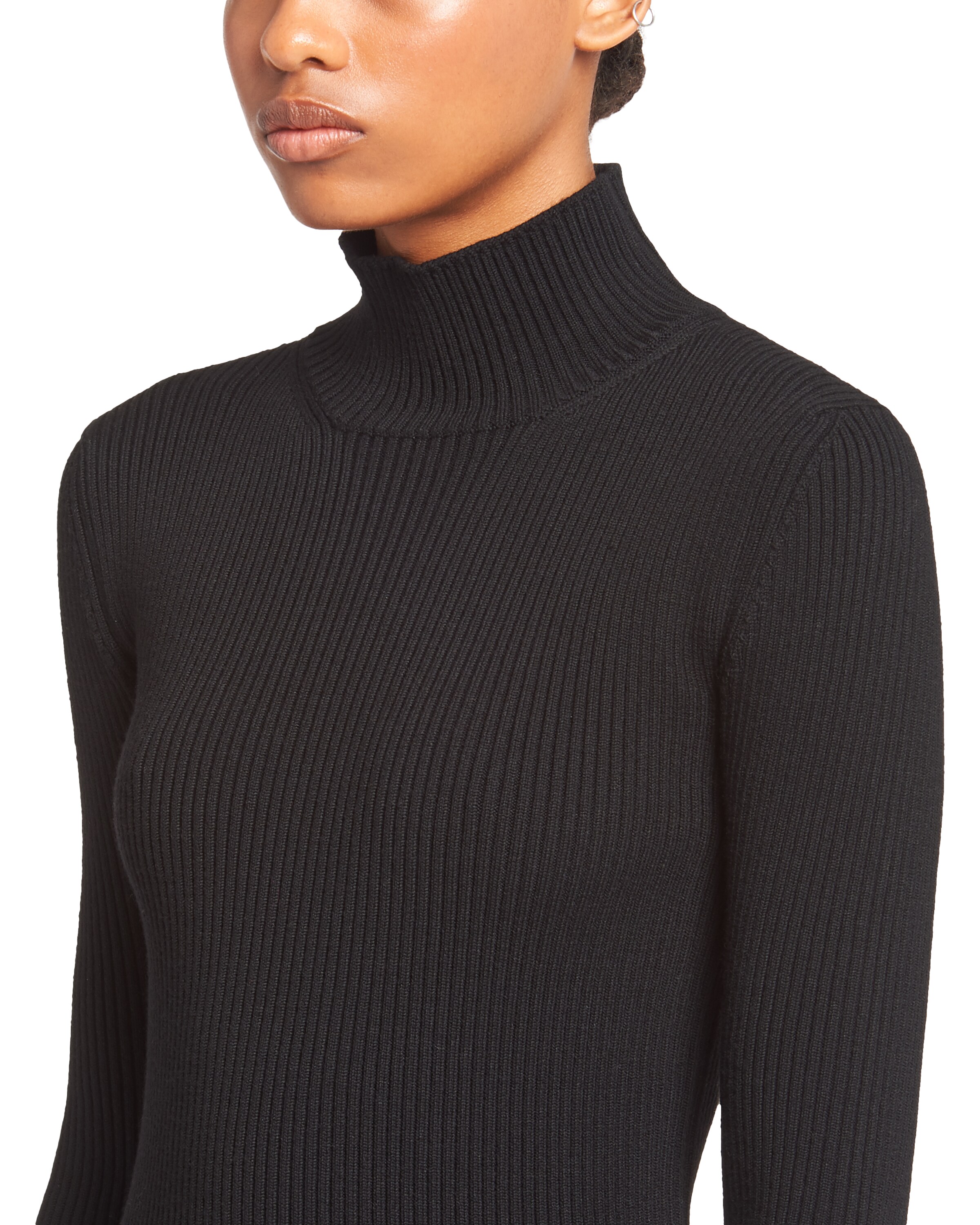 Black Worsted wool turtleneck sweater | Prada