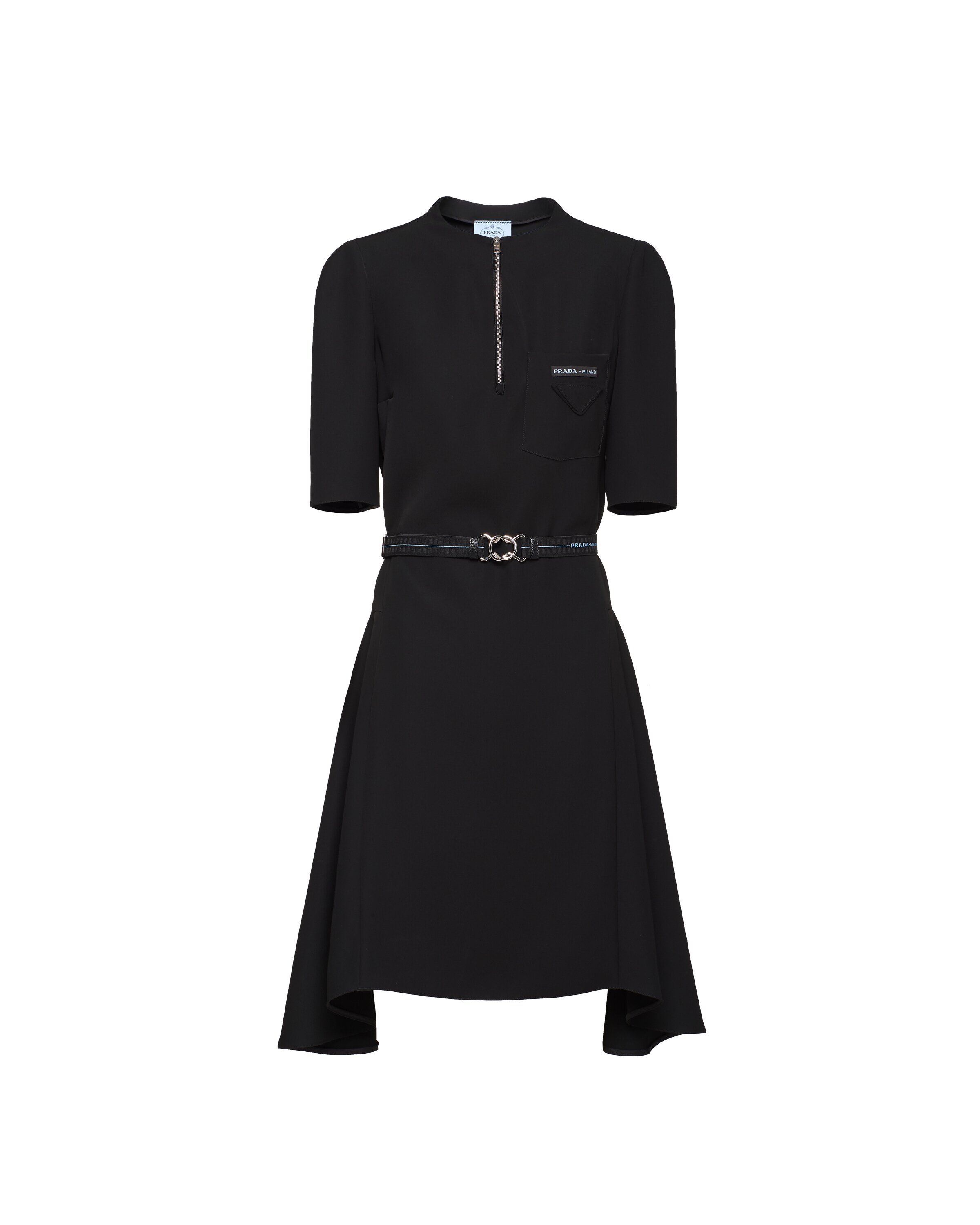 Black Technical broadcloth dress | Prada