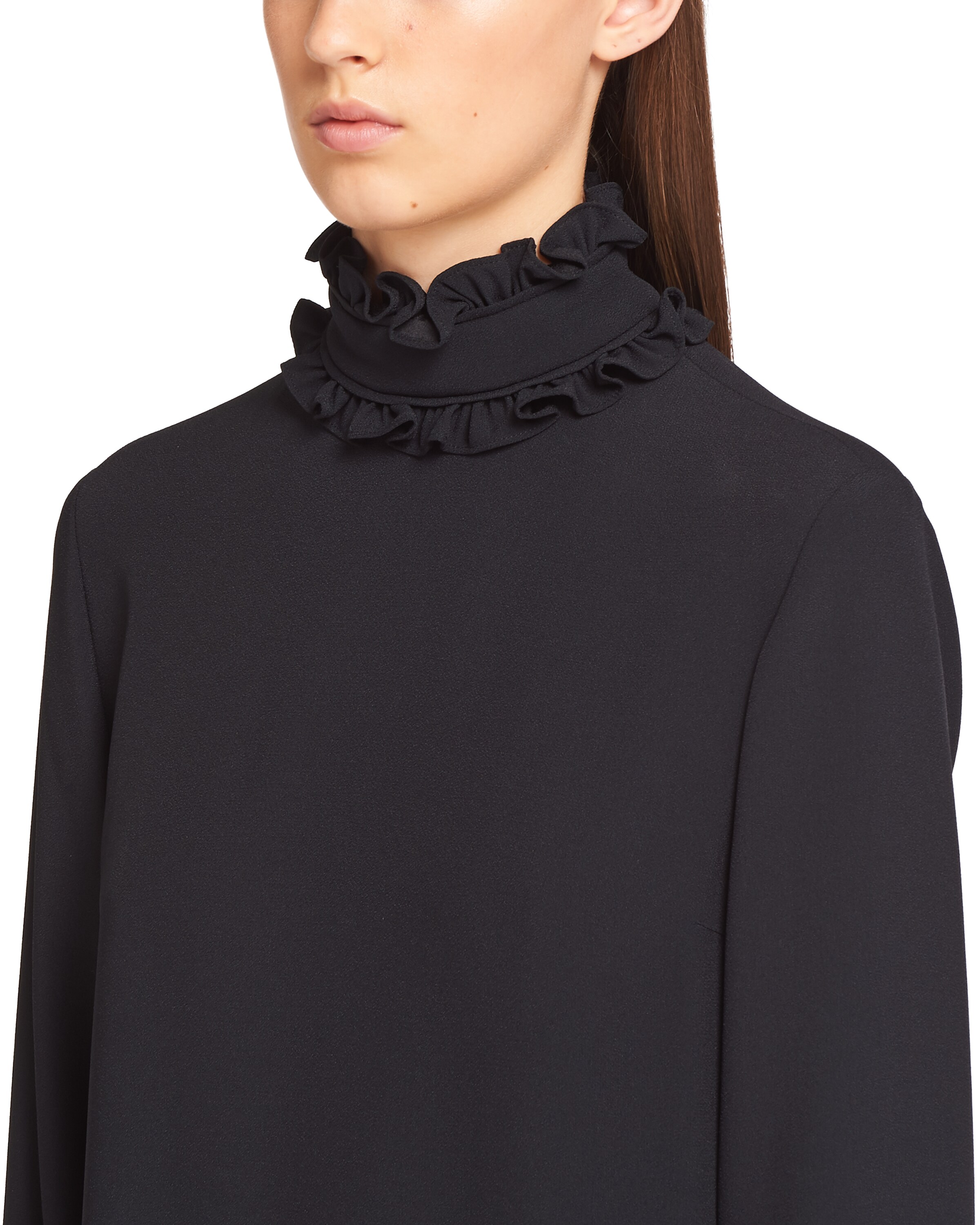 Black/black Satin sablé dress | Prada