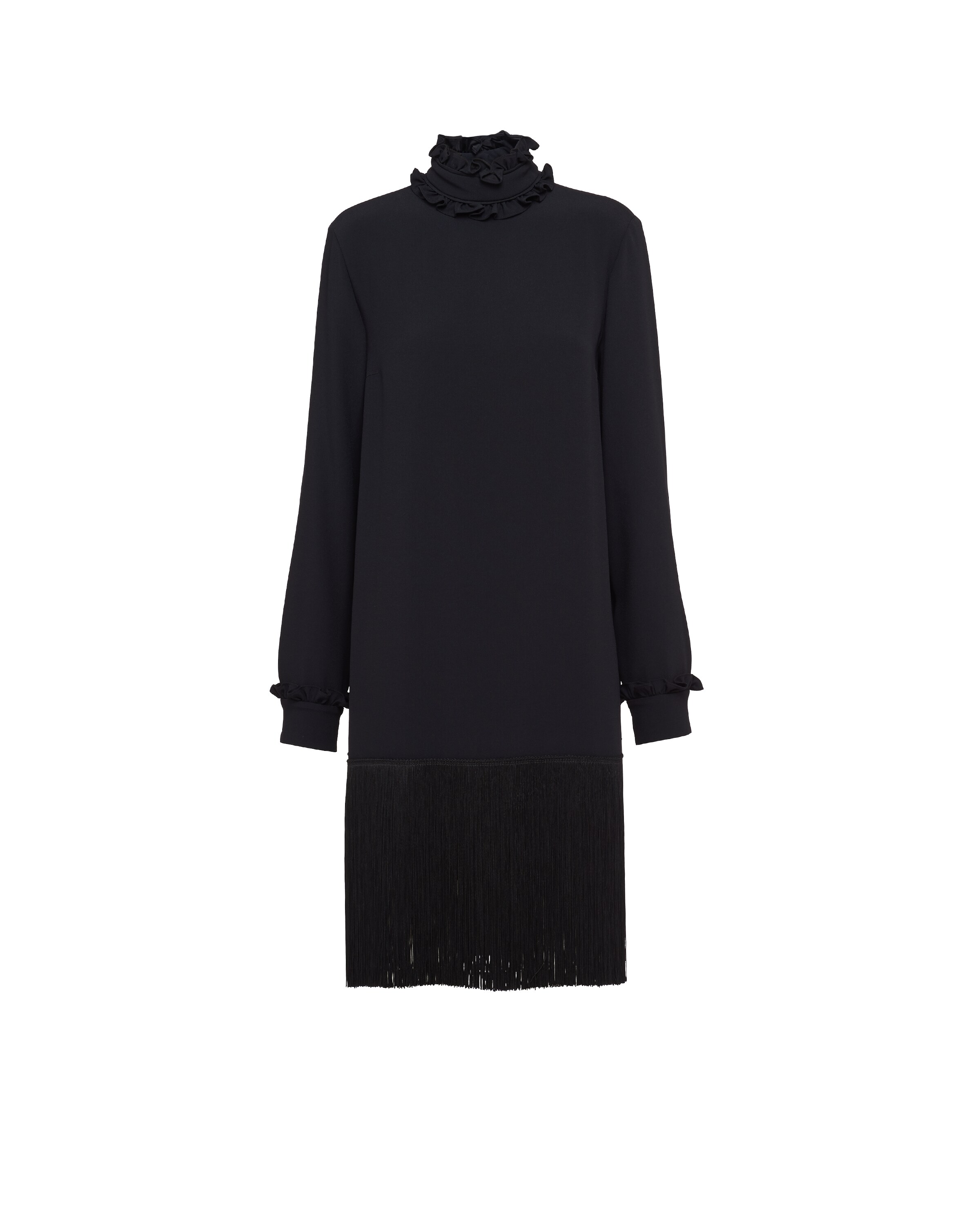 Black/black Satin sablé dress | Prada