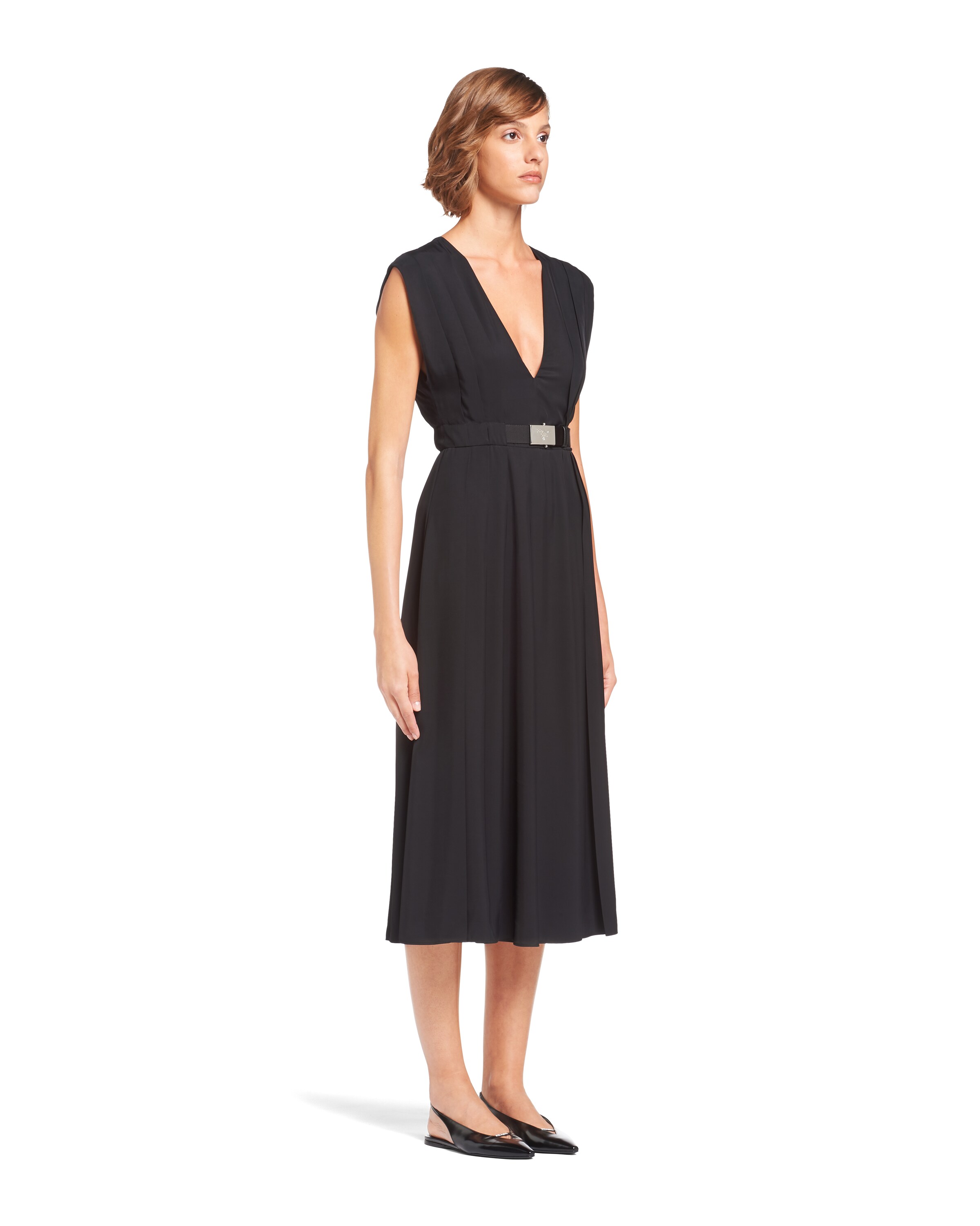 Black Fluid pongee dress | Prada