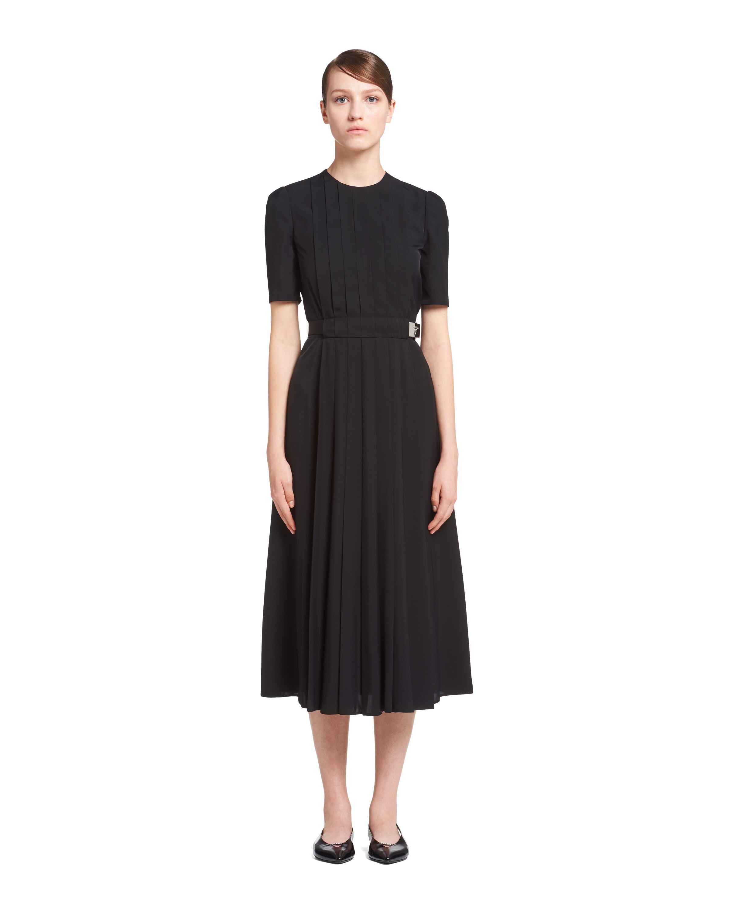 Black Fluid pongee dress | Prada