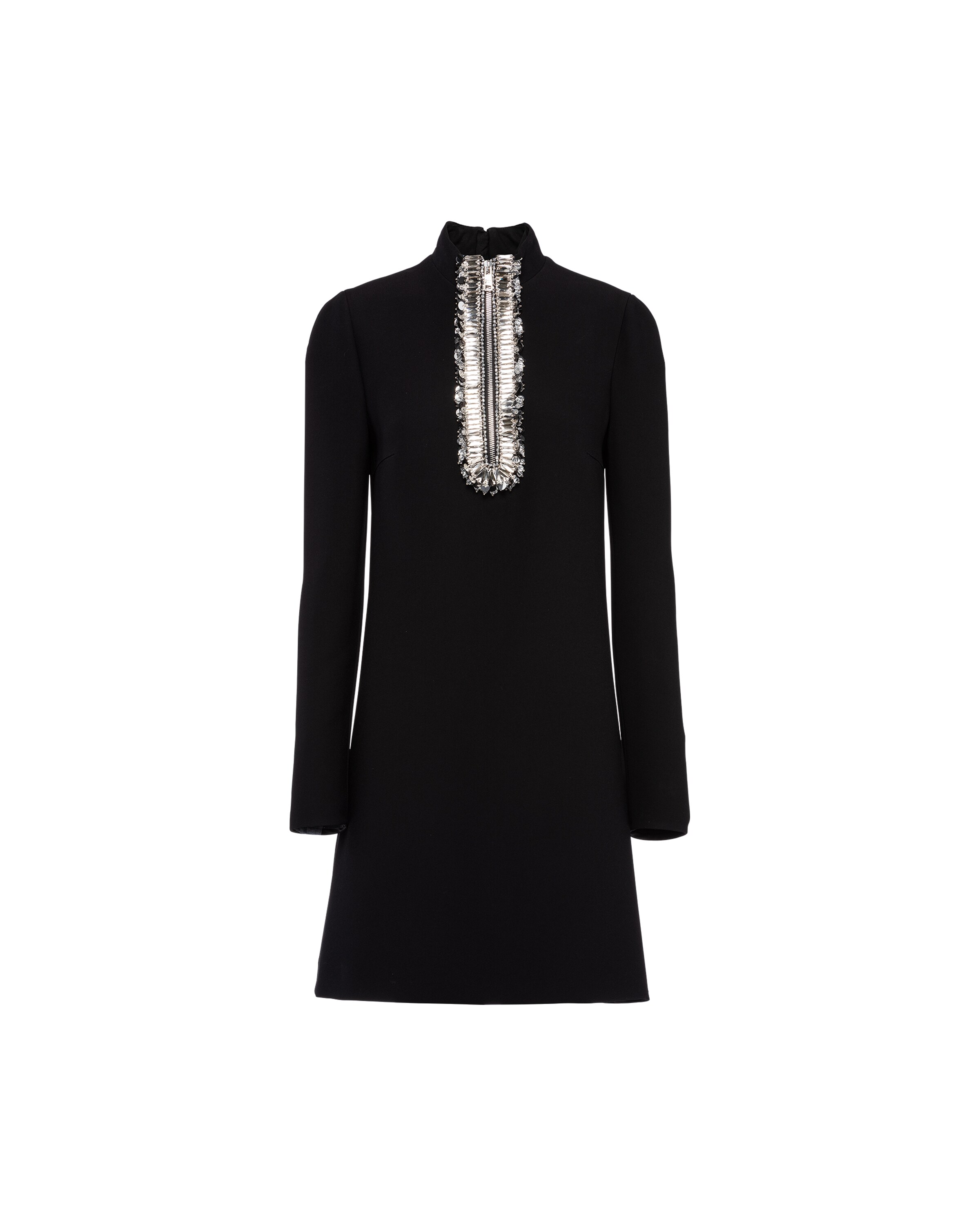 Black Embroidered cady dress | Prada