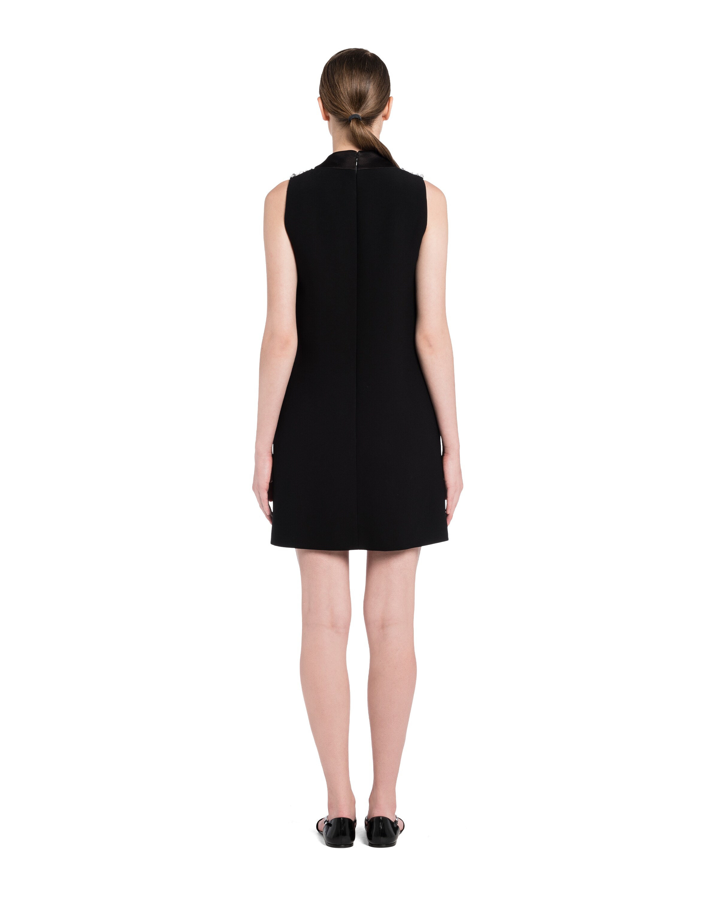 Black Embroidered cady dress | Prada