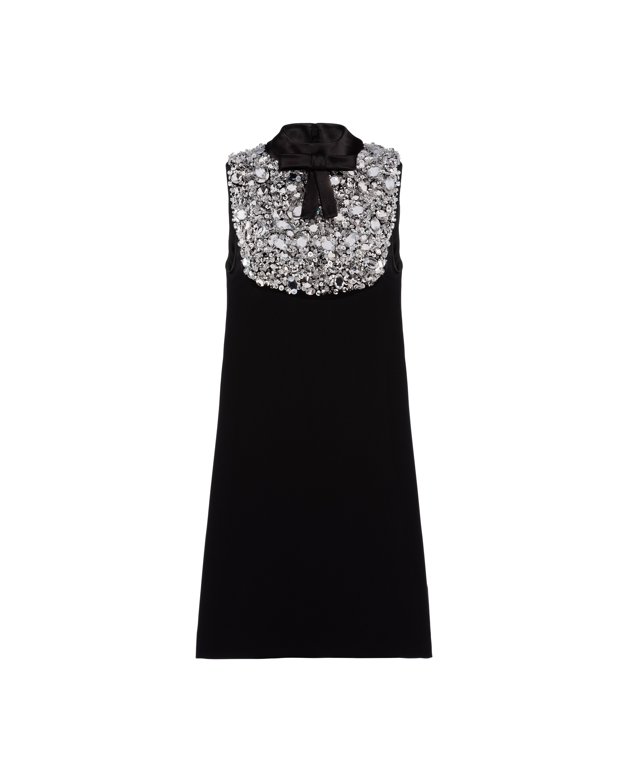 Black Embroidered cady dress | Prada