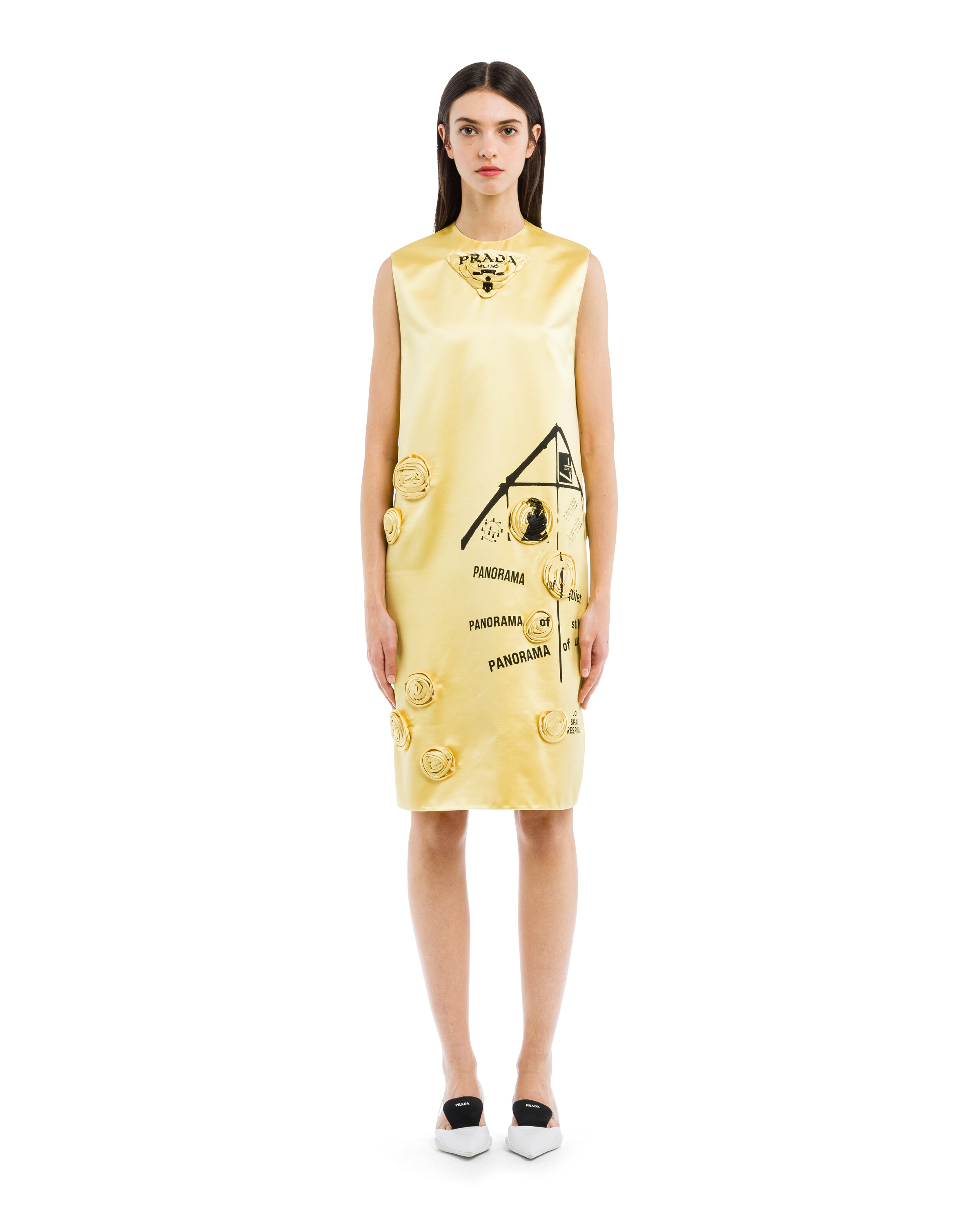 Citron Printed embroidered duchesse dress | Prada
