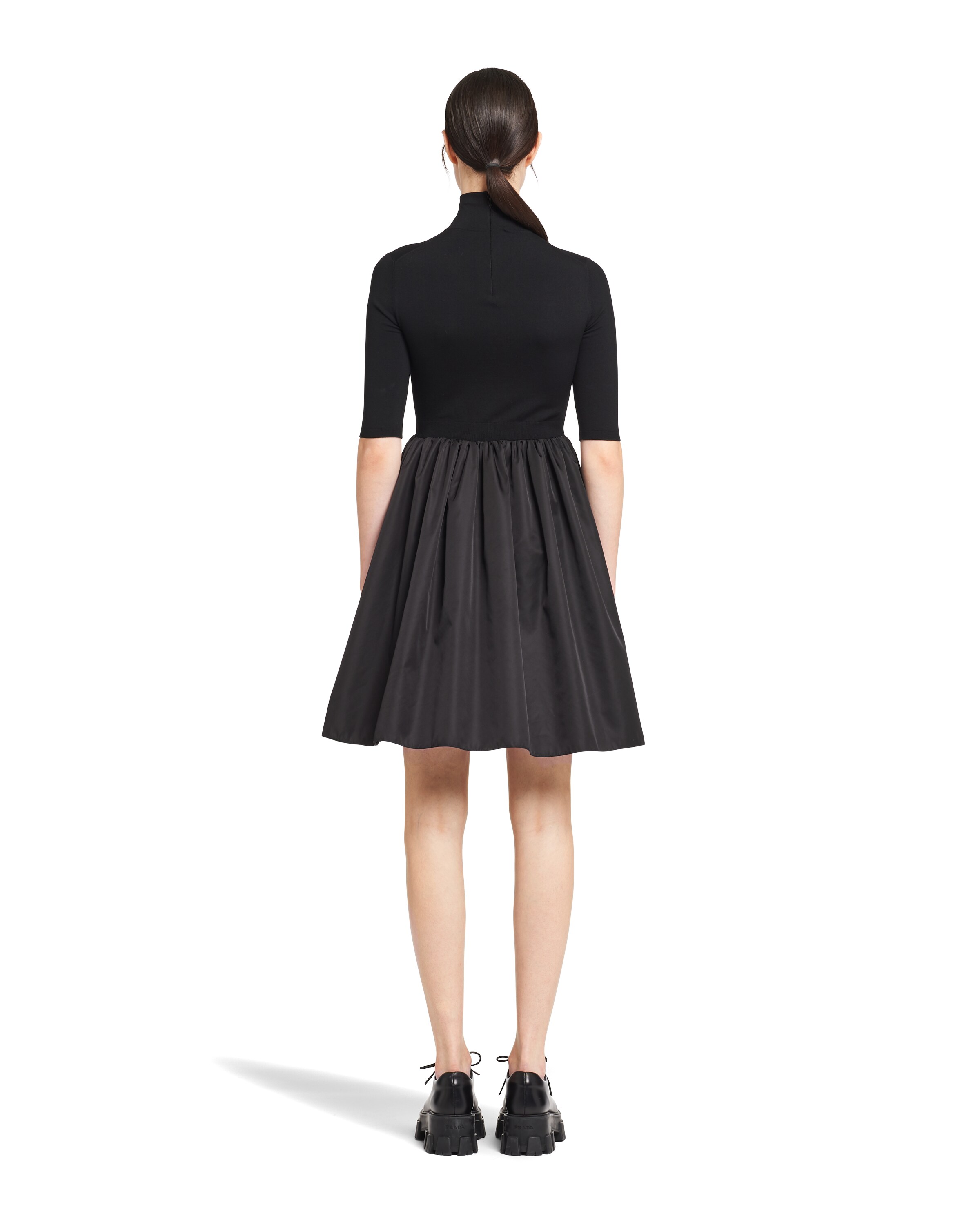 Black/black Re-Nylon gabardine dress | Prada