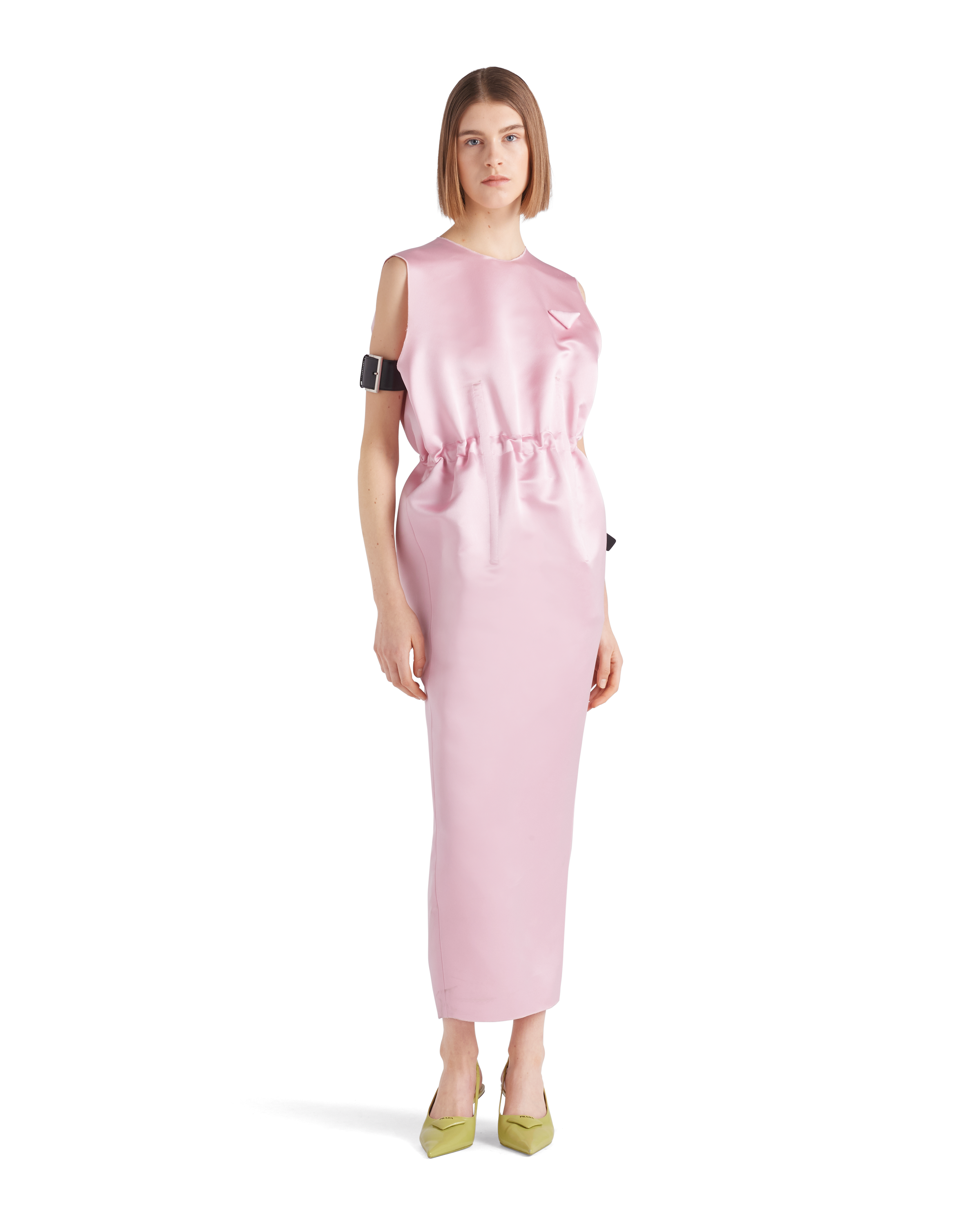 Petal Pink Double satin dress | Prada