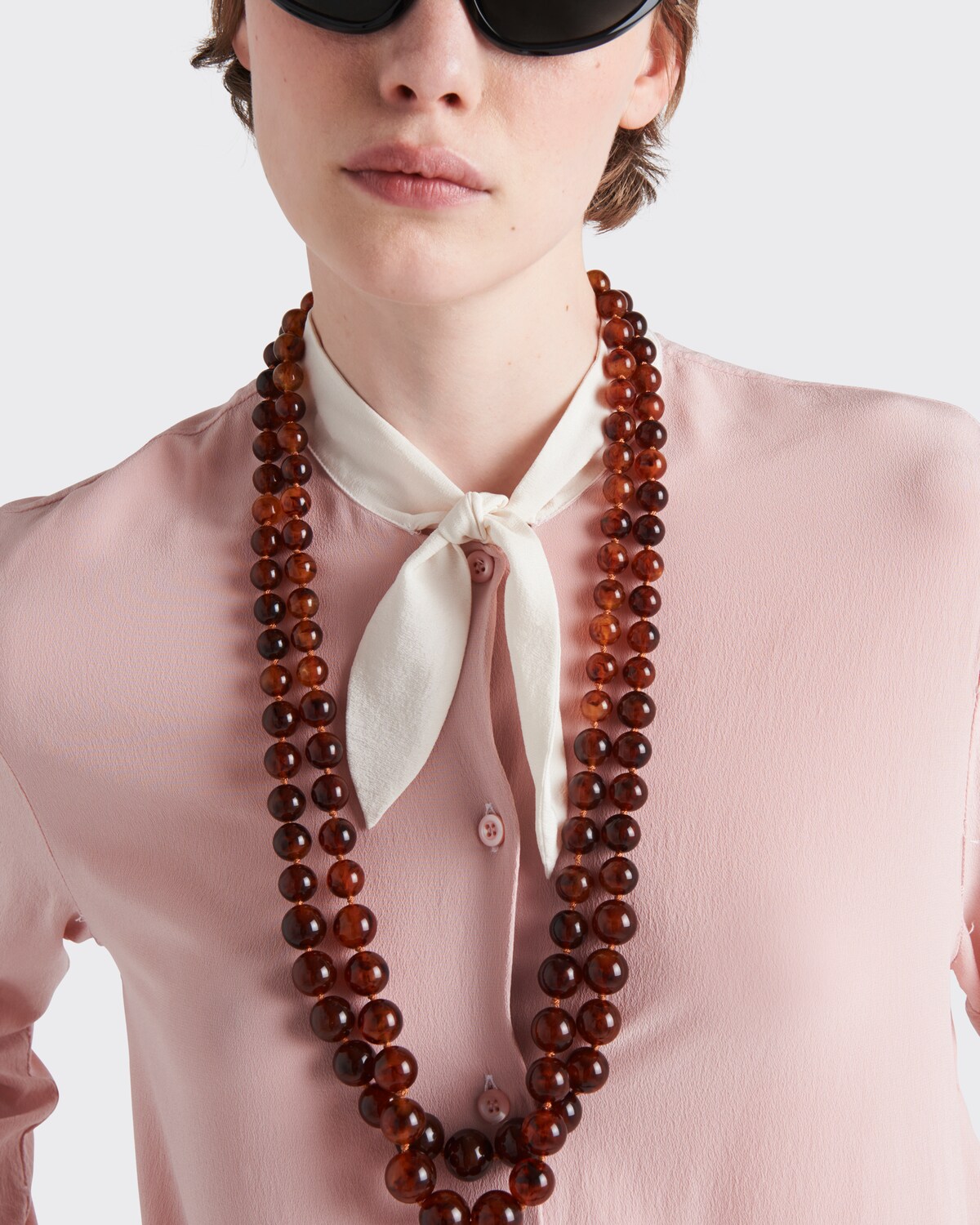 Alabaster Pink Silk Shirt | PRADA