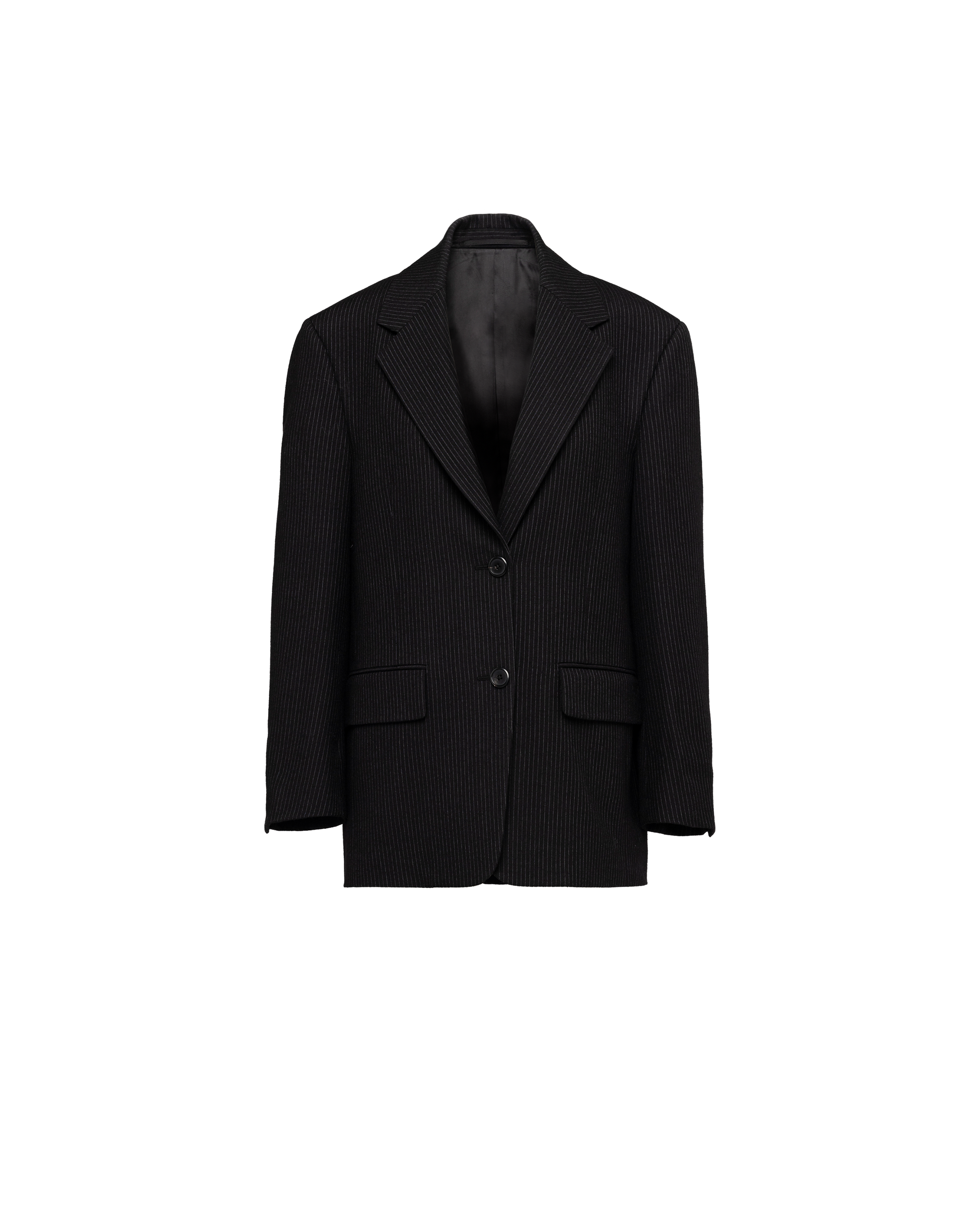 Black Single-breasted pinstripe jacket | Prada