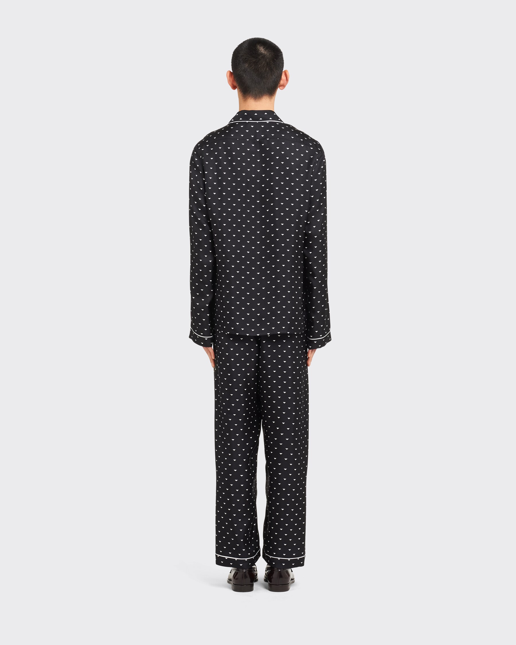 Black/white Silk Twill Pajamas | PRADA