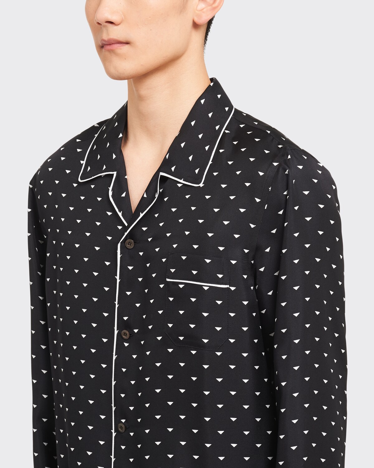 Black/white Silk Twill Pajamas | PRADA