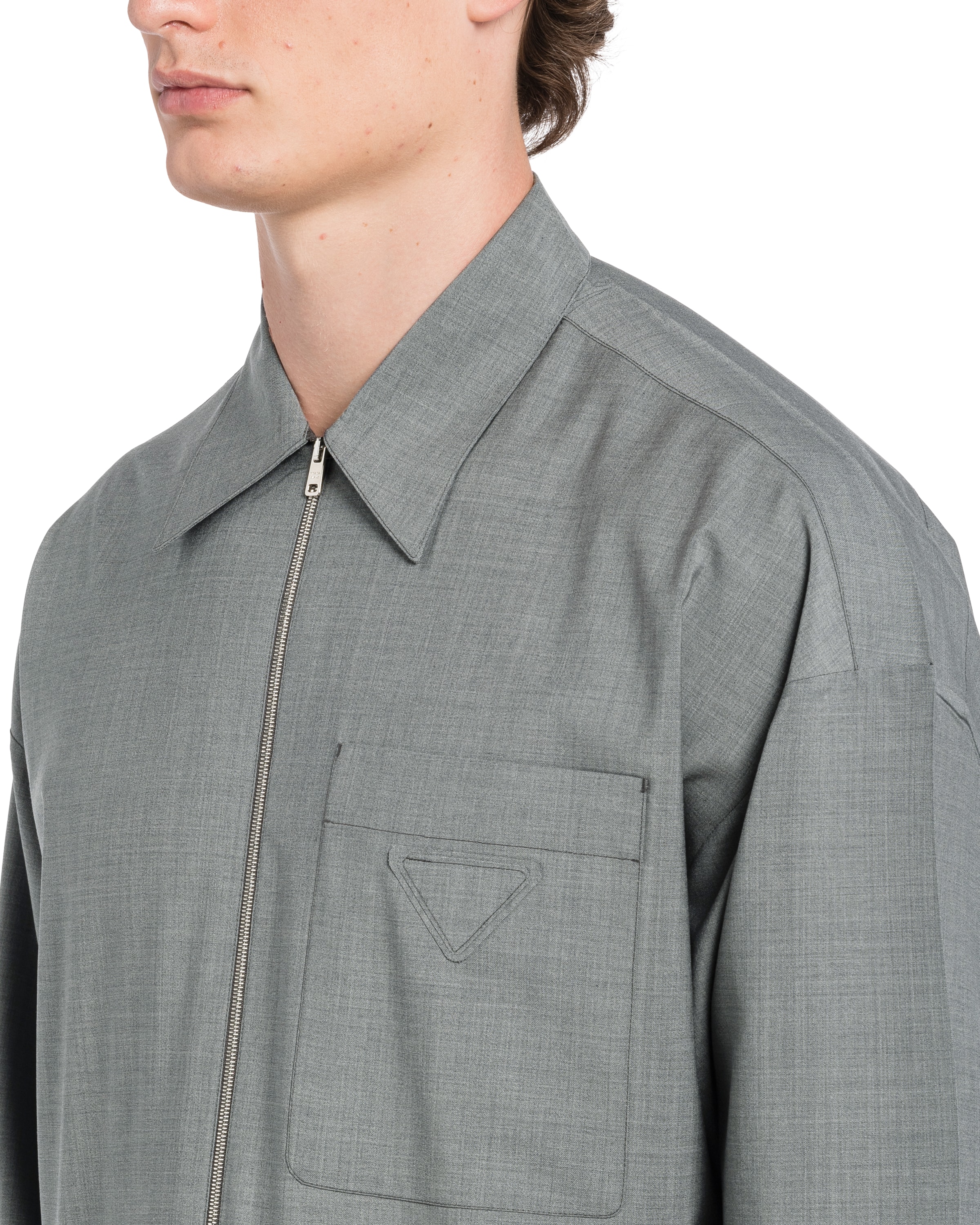 Camicia in lana Ardesia | Prada