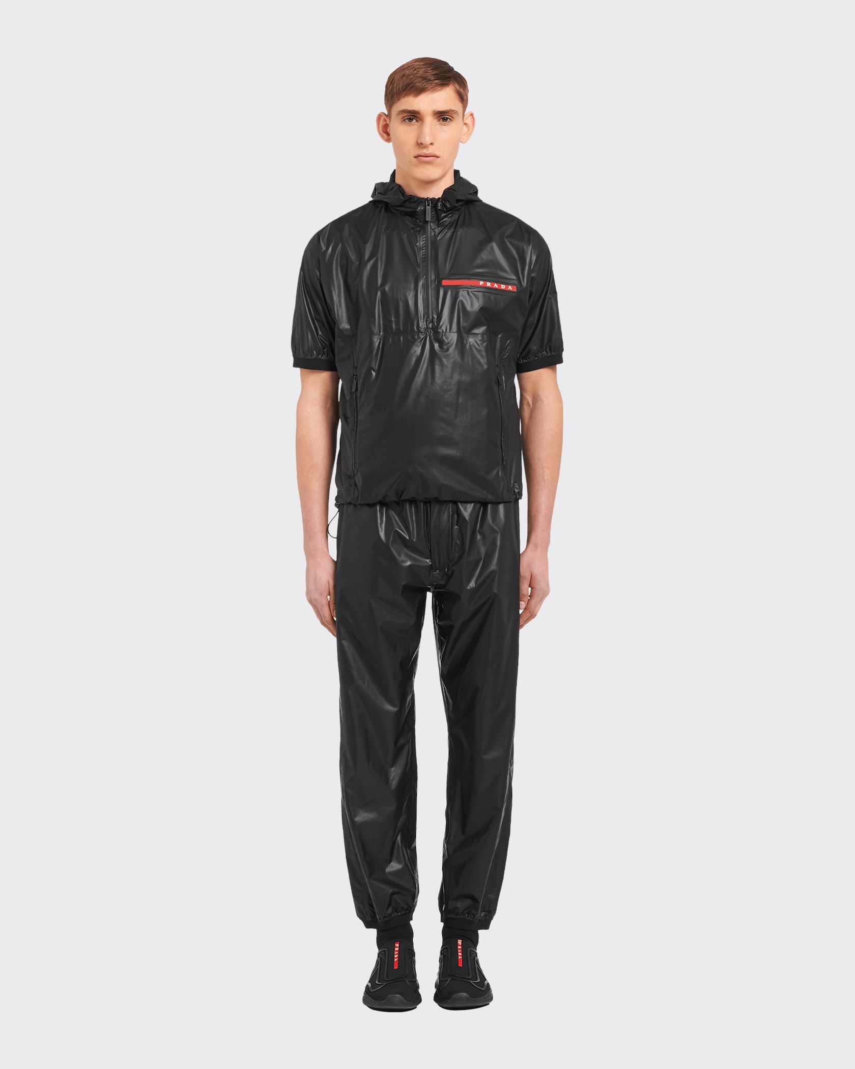Black Light Nylon Short-sleeved Jacket | PRADA