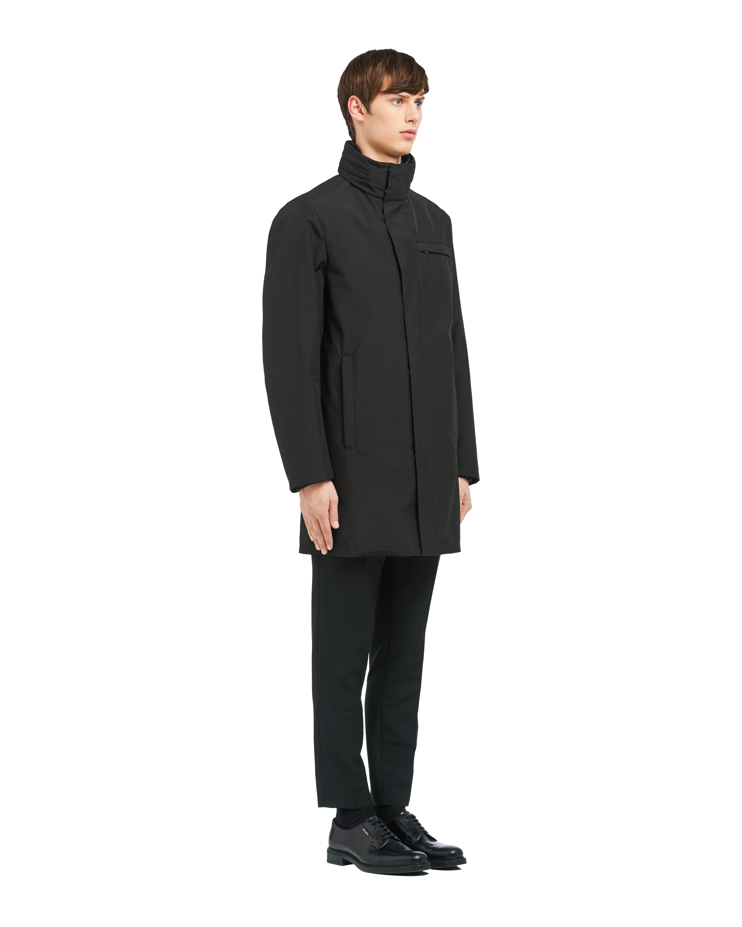 Black Technical poplin raincoat | Prada