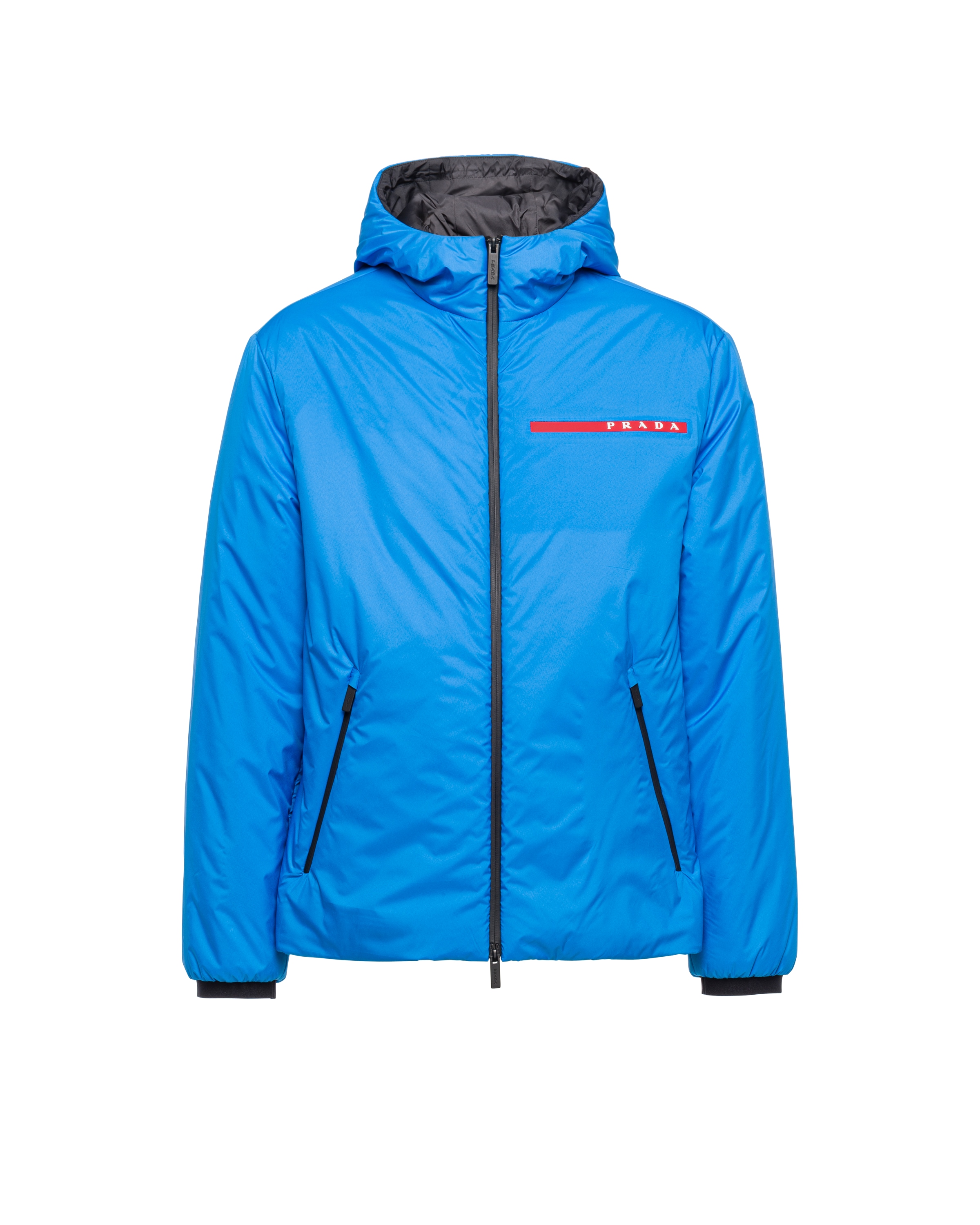 Hellblau Wattierte Jacke aus Light Polyester | Prada