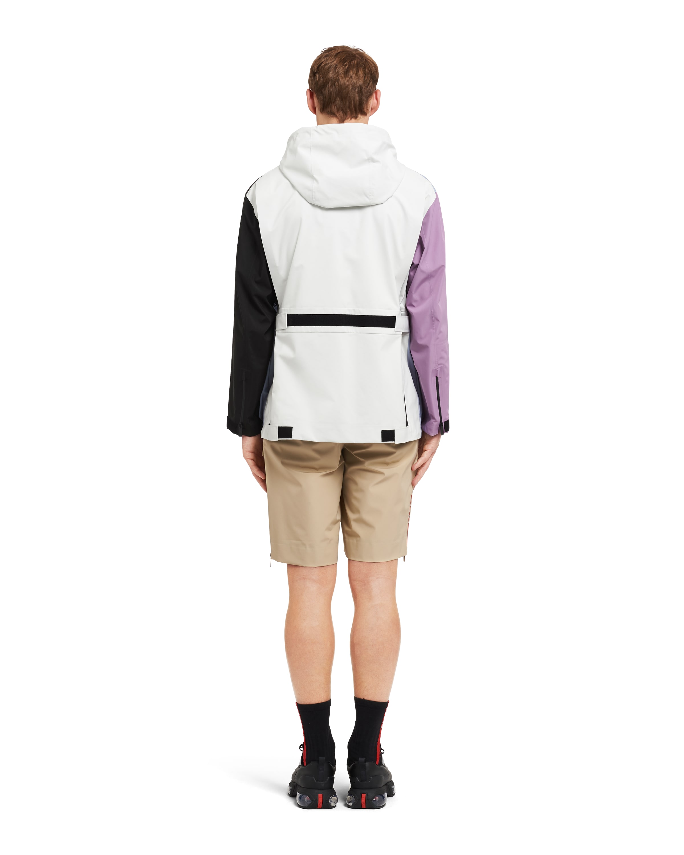 Cloudy Gray/lilac Technical fabric cargo jacket | Prada