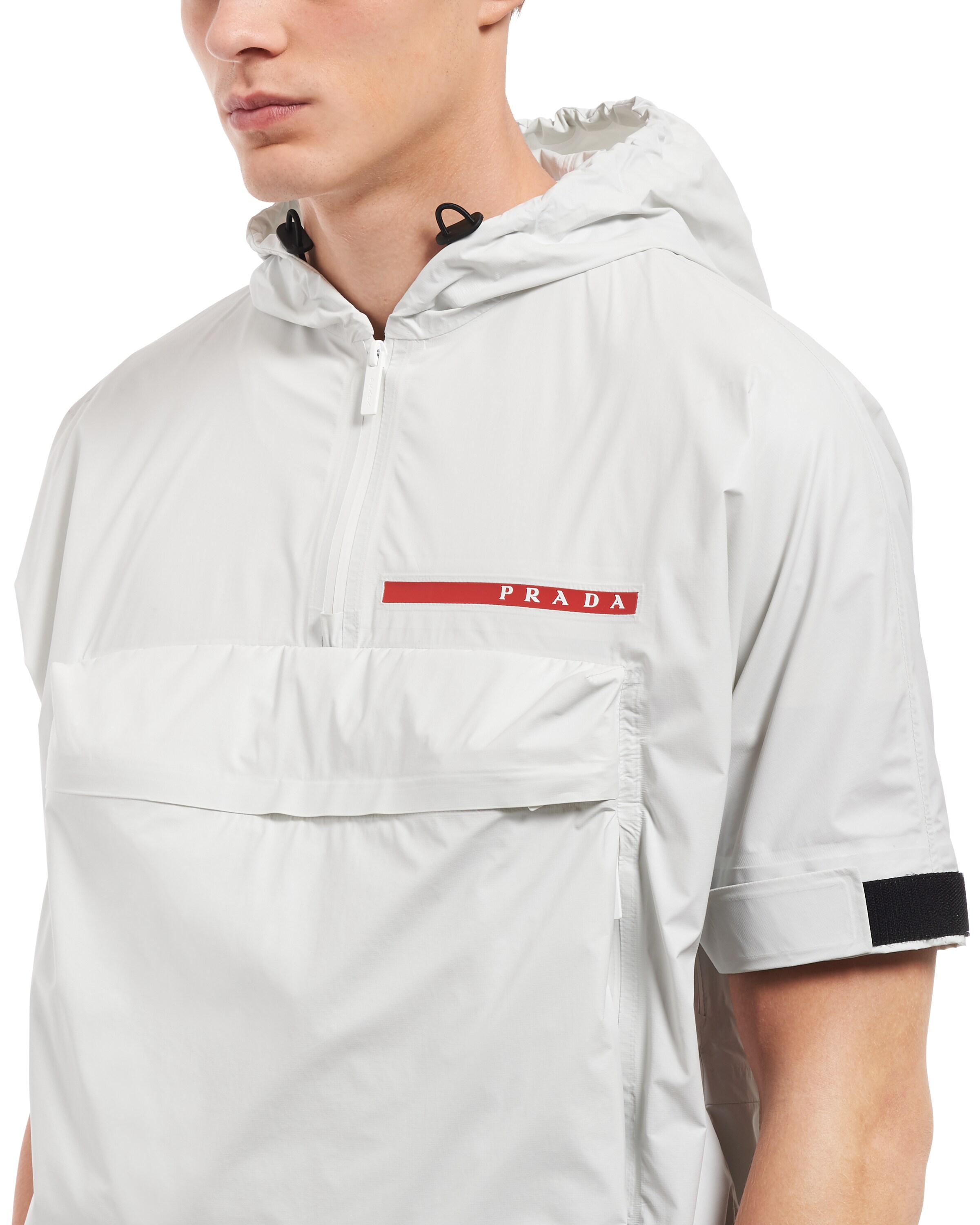 Chalk White Light Nylon jacket with large pocket | Prada