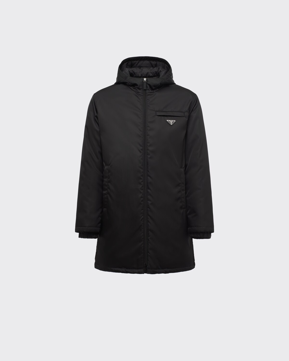 Black Re-nylon Gabardine Puffer Coat | PRADA